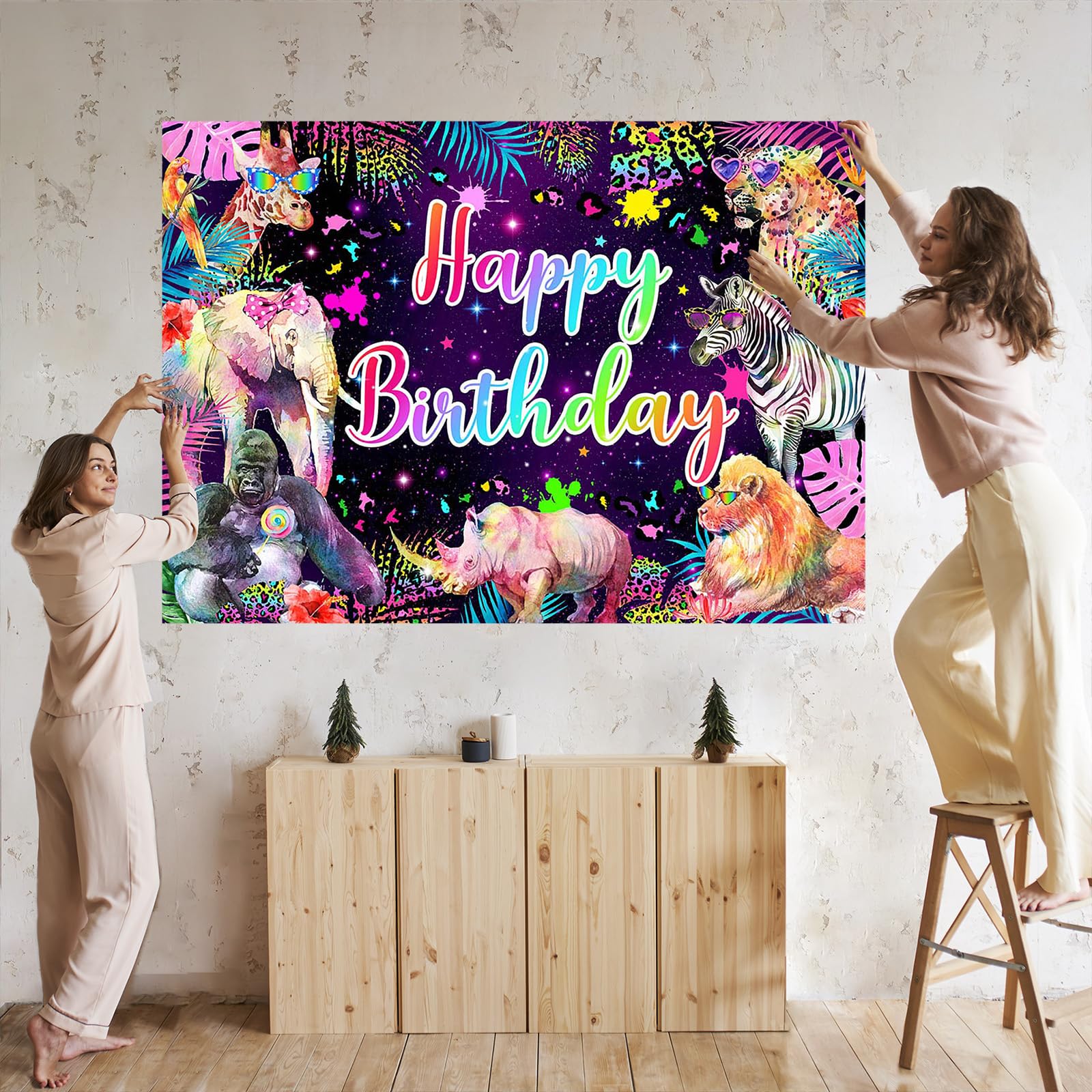 Neon Animal Print Decorations