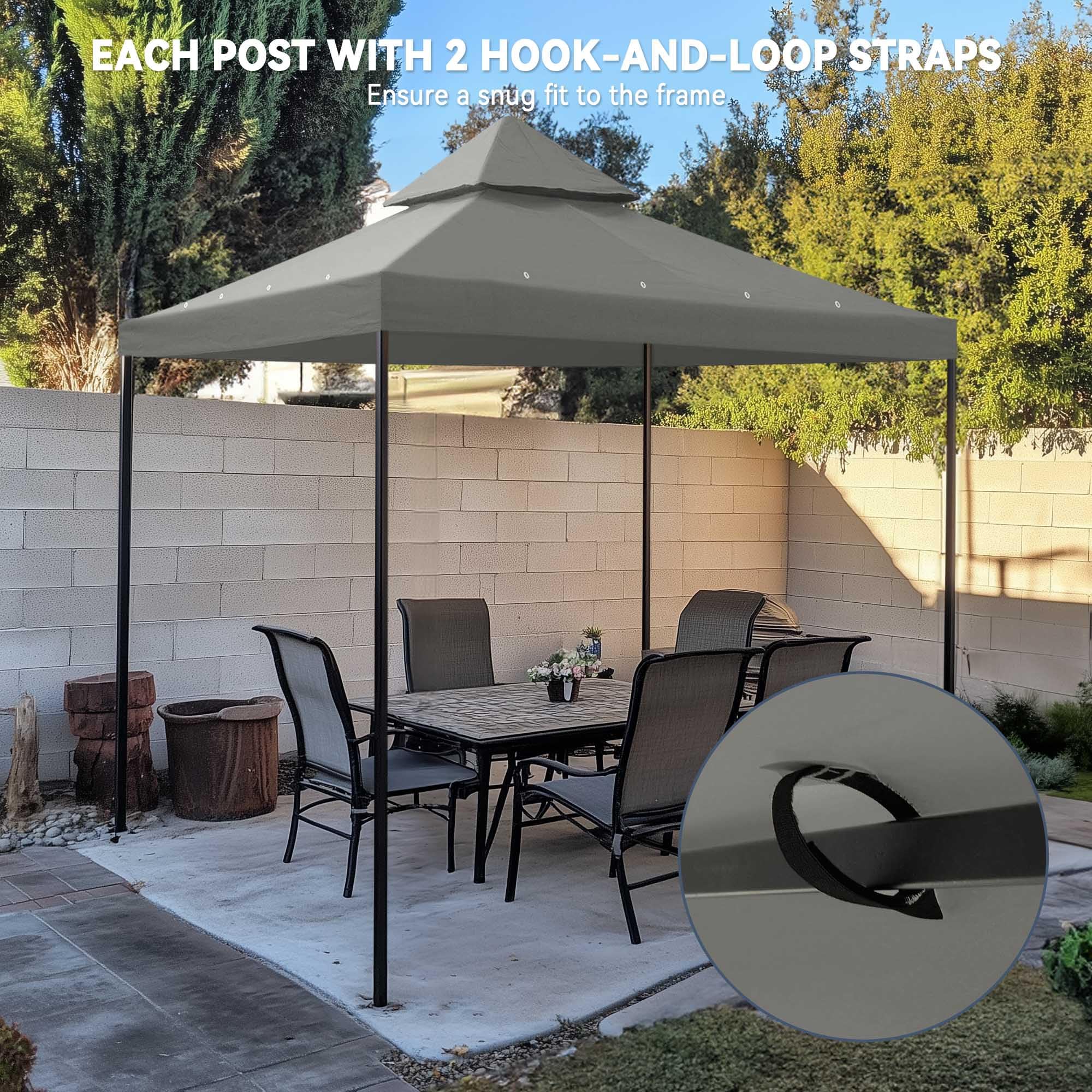 Snapklik.com : 8x8Ft 2-Tier Gazebo Top Replacement UV30+ For Dual Tier ...