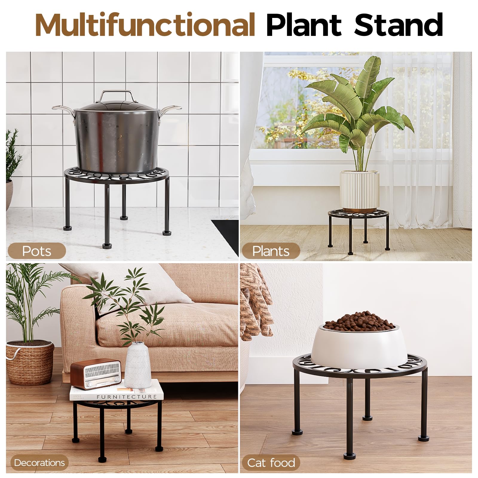 Snapklik.com : Bamworld Metal Plant Stand Indoor Outdoor, Heavy Duty ...