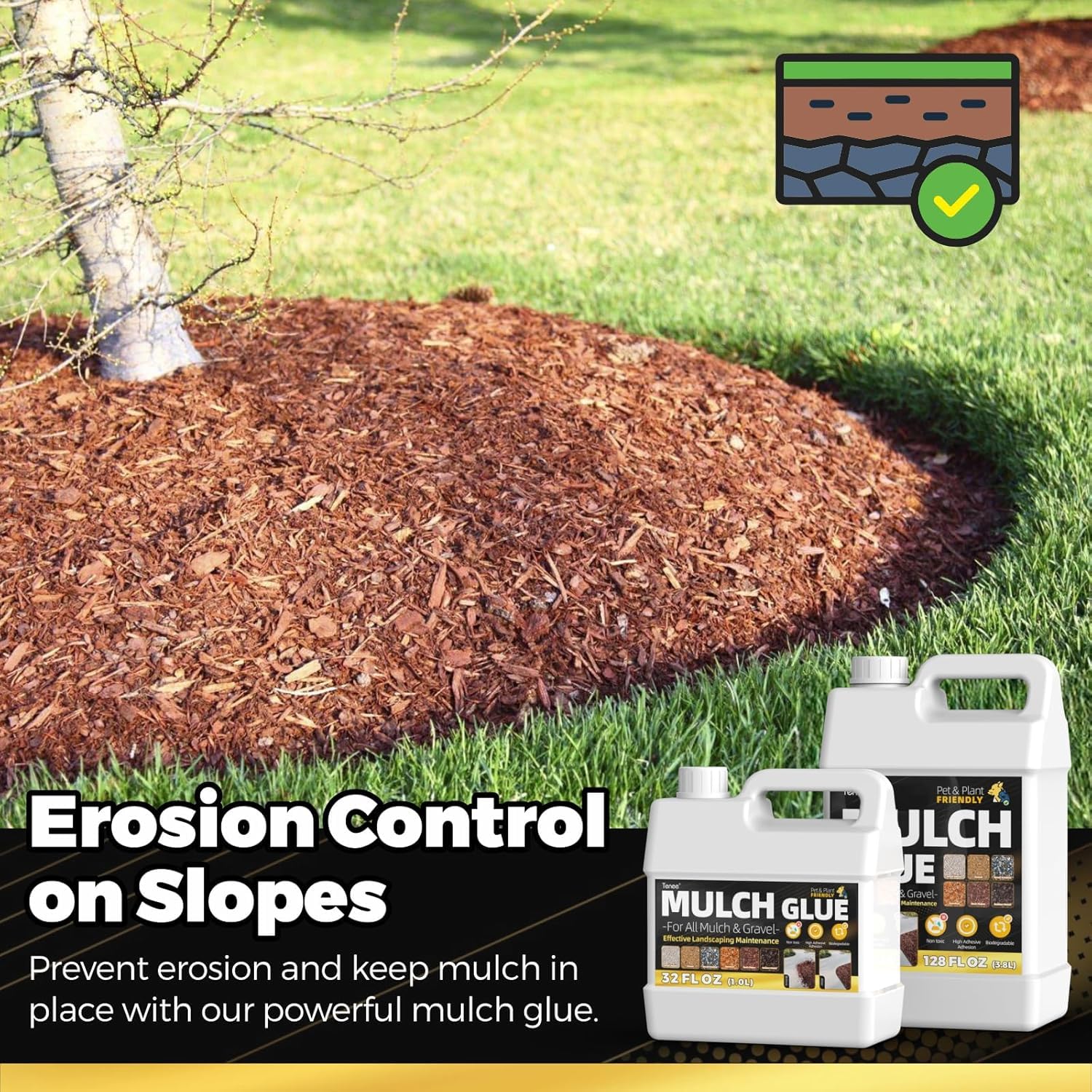 Snapklik.com : Strong Mulch & Rock Glue For Landscaping, Makes169oz ...
