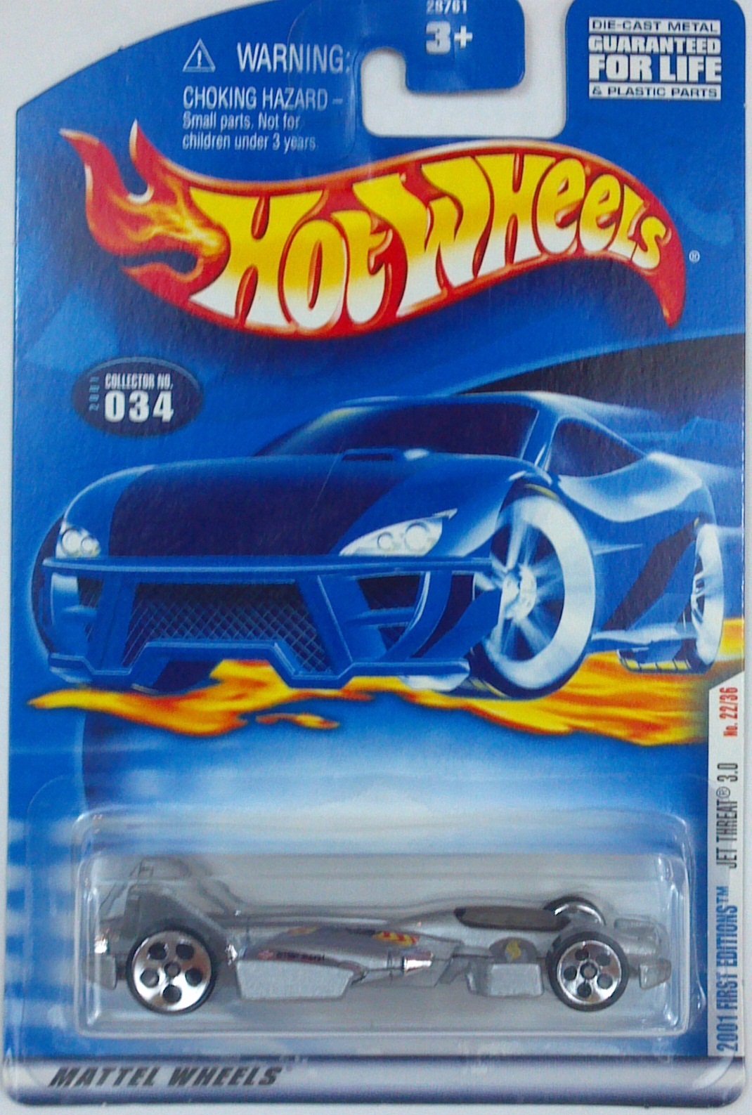 Amazon.com: Hot Wheels 2001 New Models Jet Threat 3.0 Number 034, Gray ...