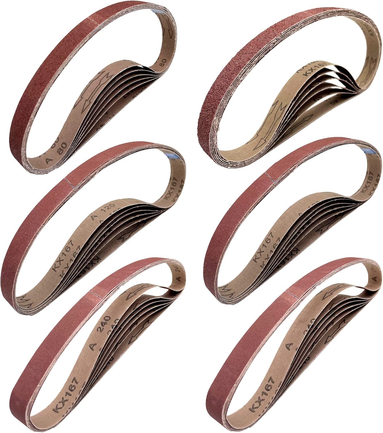 24 PCS Sanding Belt 1x30 Aluminum Oxide Belt Sander Belts, 4 Each of 40 ...