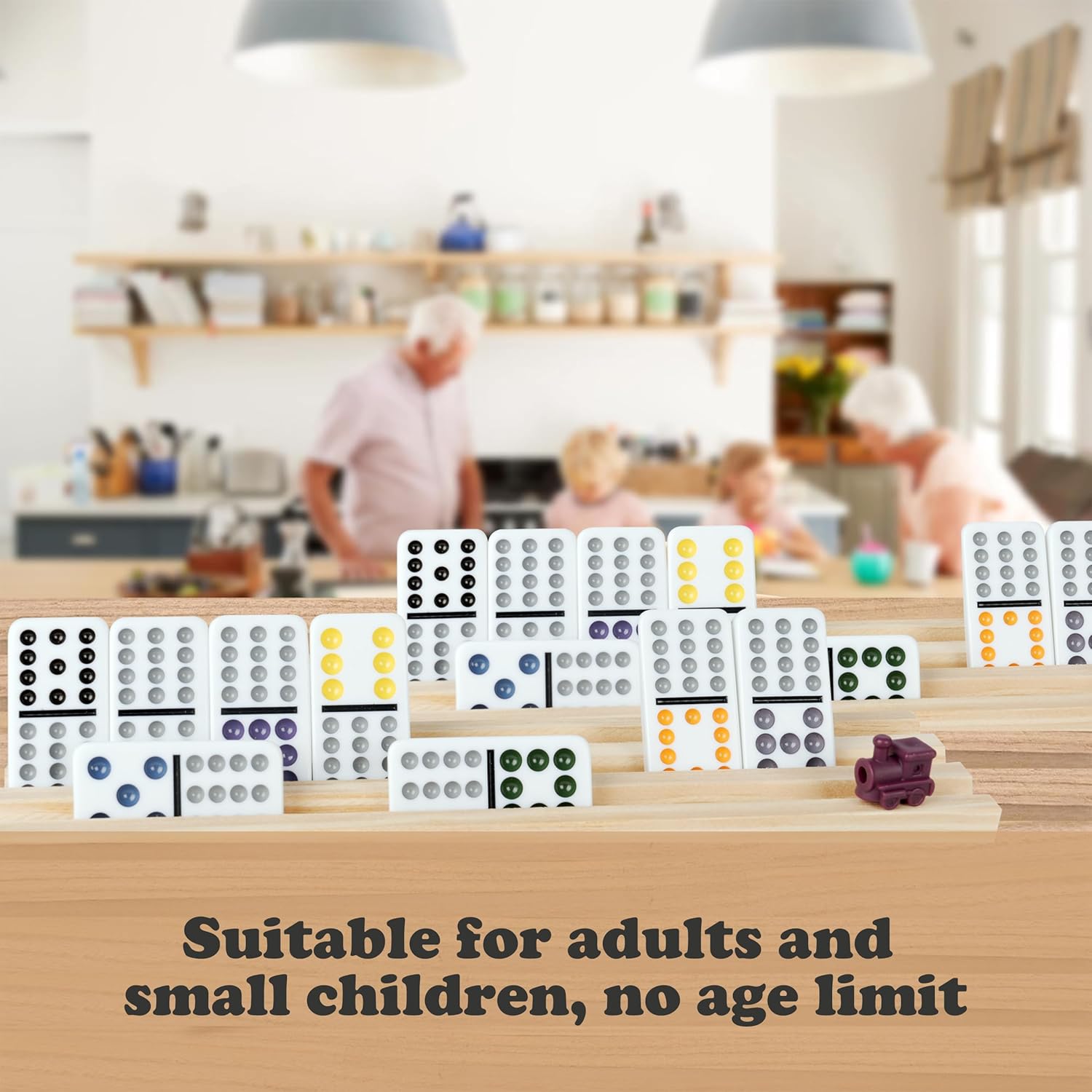 Smilejoy Mexican Train Dominoes Set with Colorful Dot- Double 12 ...