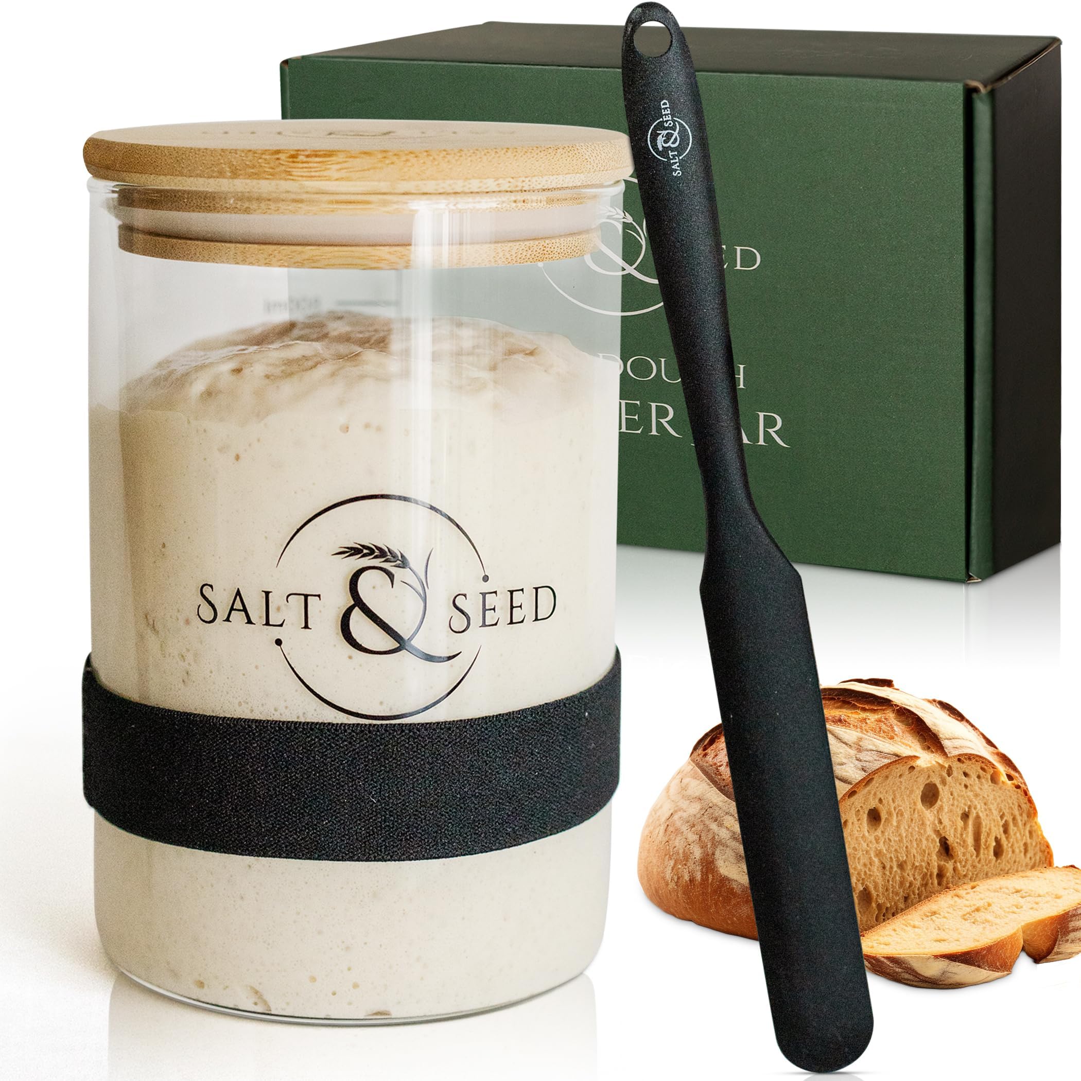 Amazon.com: TOKPELA Sourdough Starter Jar Glass, Wide Mouth Sourdough ...