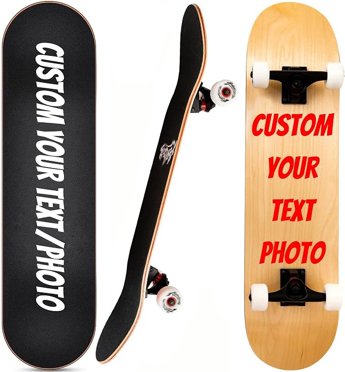 Amazon.com : Custom Standard Skateboard,Personalized 31"x8" Complete ...