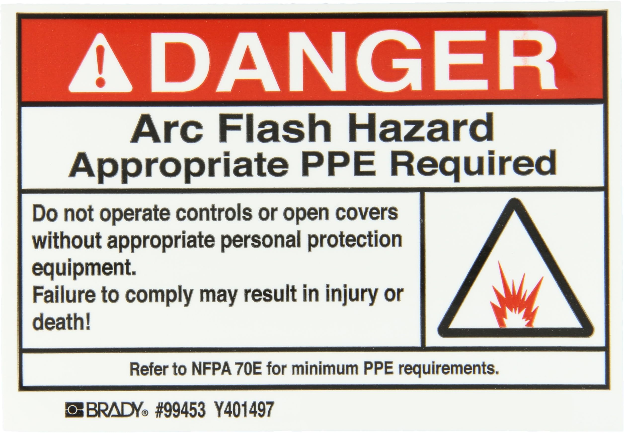 SmartSign 3M Engineer Grade Reflective Label, Legend "Warning: Arc ...