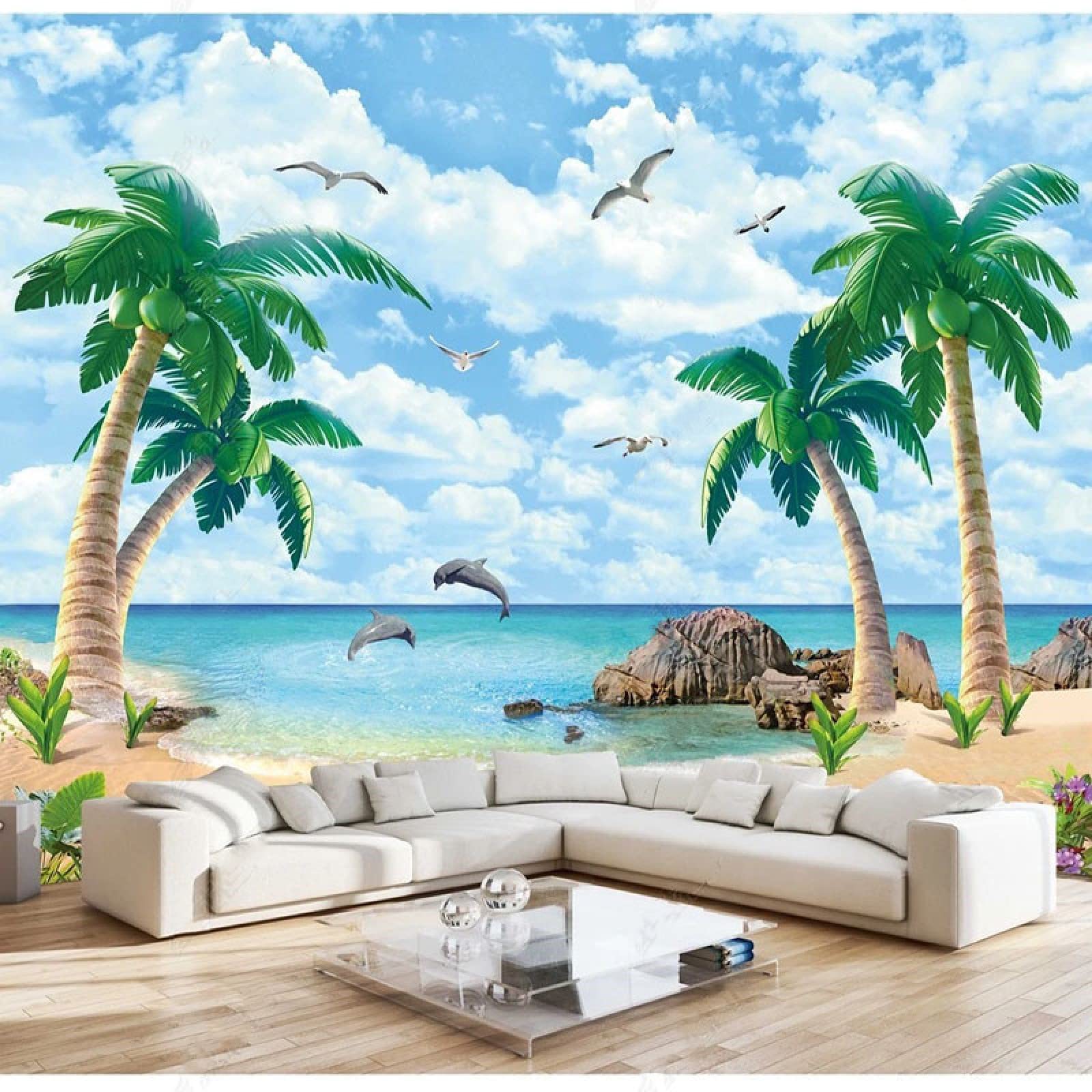 Coconut Weave Wallpaper Coconut Palm Forest Green – Wall Candy