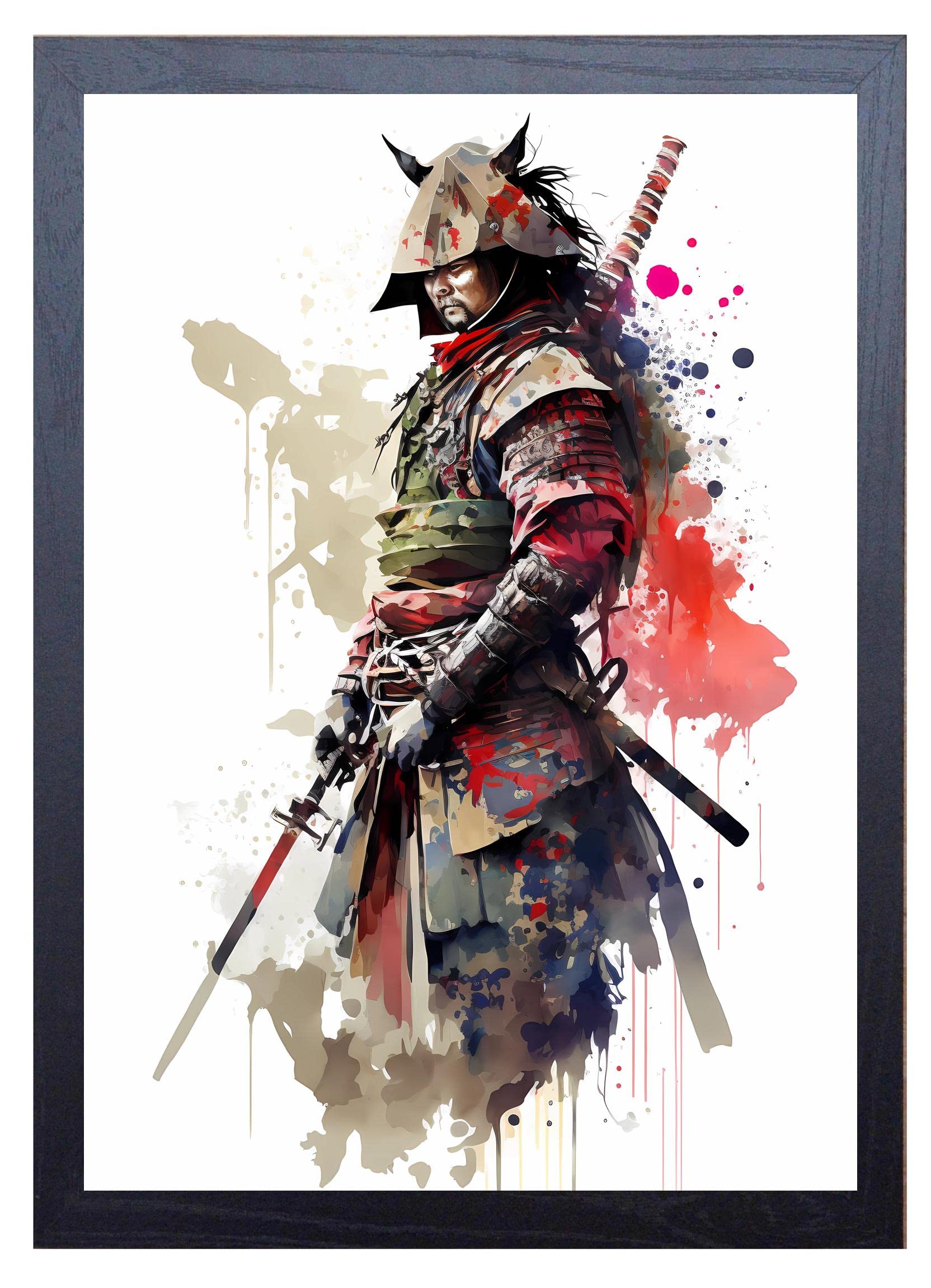 Beauitiful vivid fine art print of a Japanese Samurai Warrior painting ...