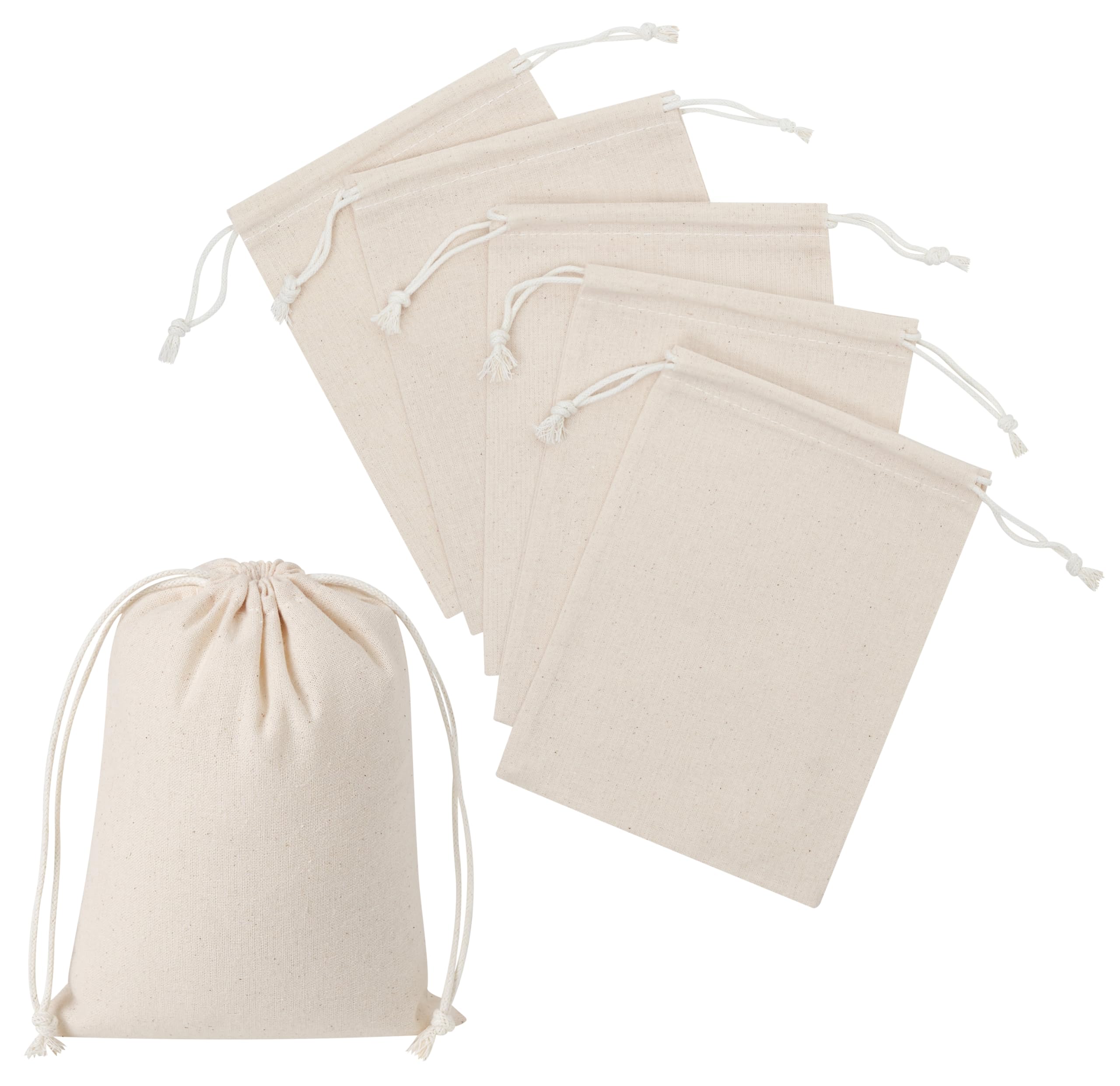 Amazon.com: PALTERWEAR 100 Percent Cotton Drawstring Bags, Reusable ...