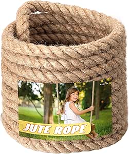 Jute Rope 1/2 in x 50 ft Natural Hemp Rope Twisted Manila Rope for ...