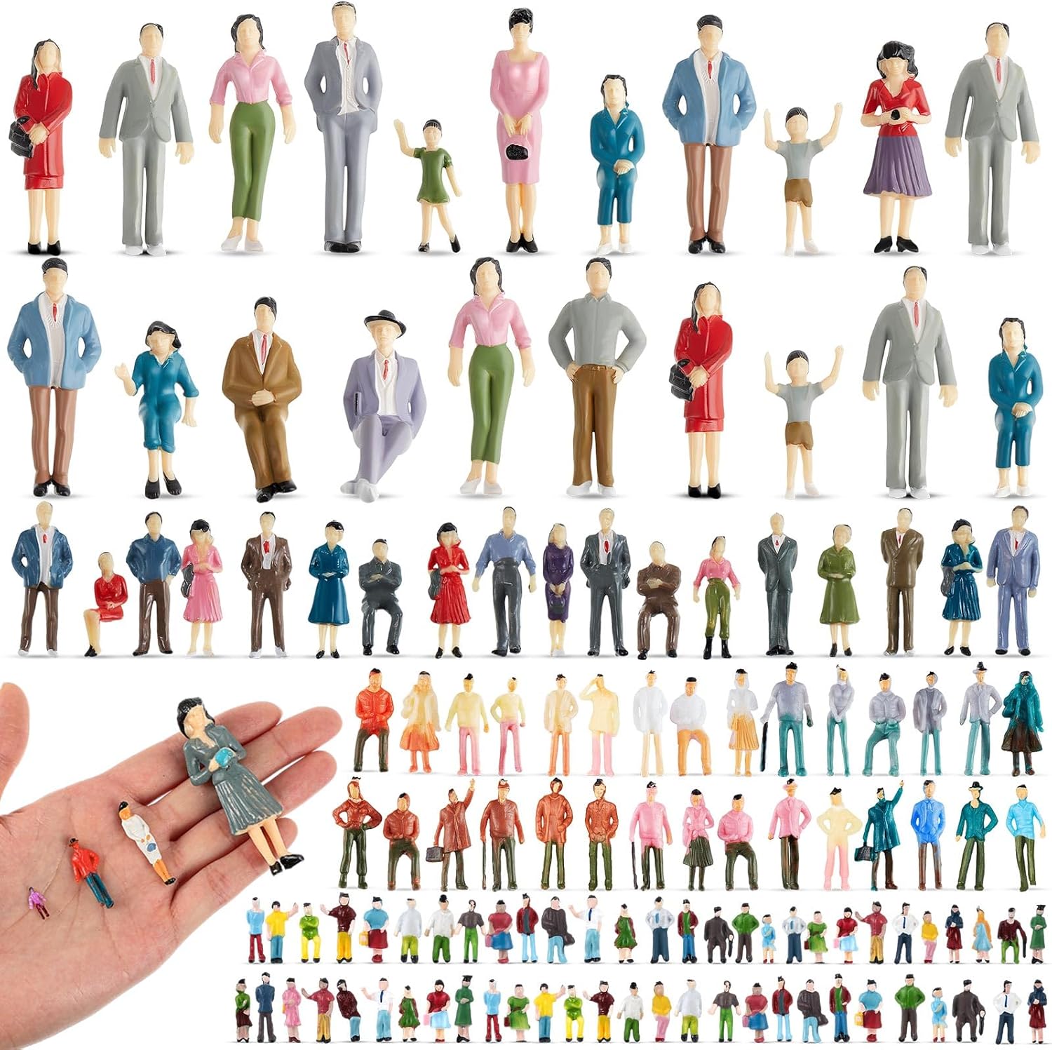 Amazon.com: Namalu 140 Pcs Mini People Figurines 1: 25 1: 50 1: 75 1: ...