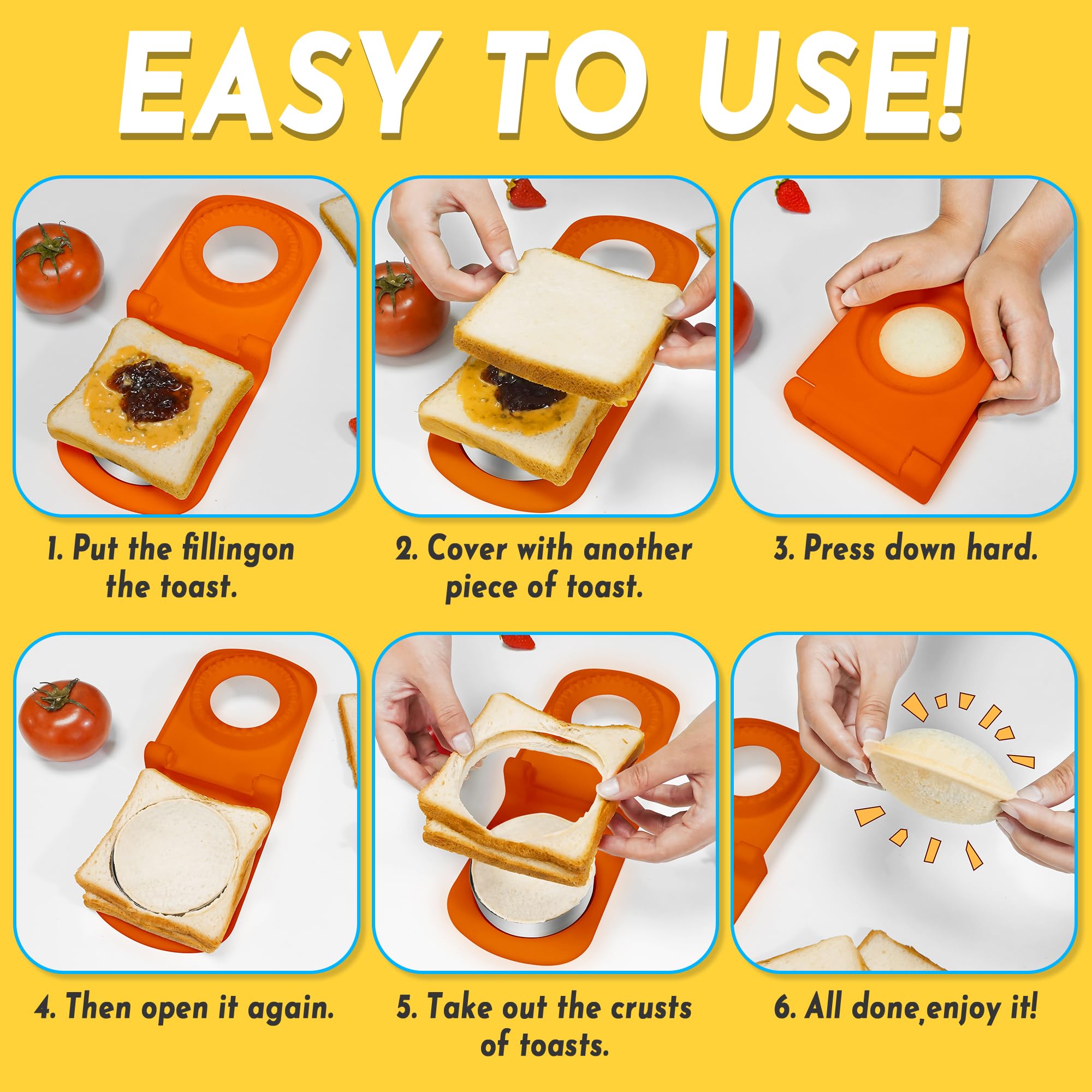 Snapklik.com : Sandwich Cutter And Sealer - Stainless Steel Decruster ...