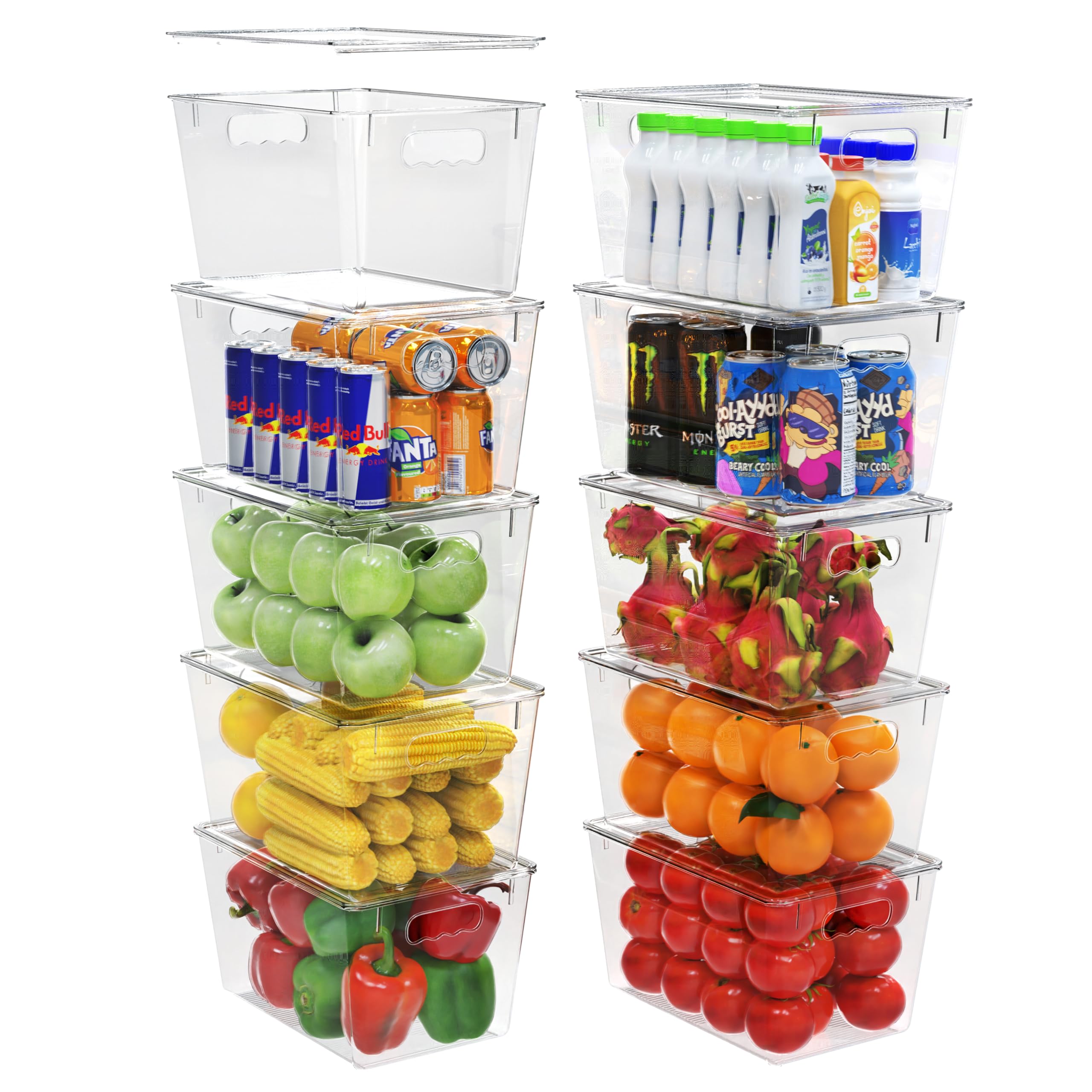 Amazon.com - YAN & HIN 10 pcs/set Large Clear Storage Bins with Lids ...