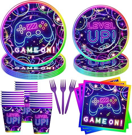Amazon.com: Xenorik Video Game Birthday Plates And Napkins Party ...