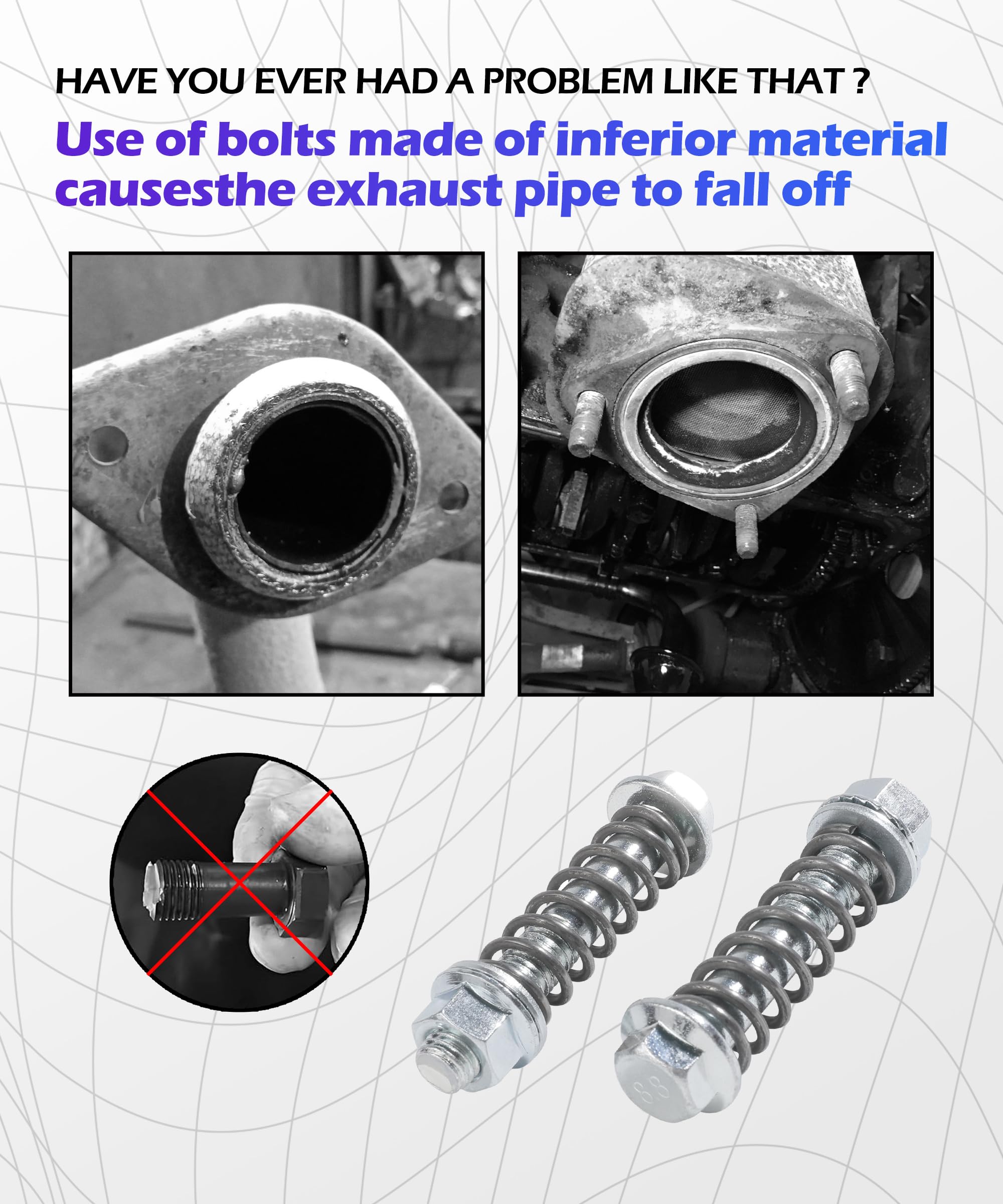 Snapklik.com : SCUARI 2PCS Exhaust Manifold Bolts,Exhaust Bolts,Car ...