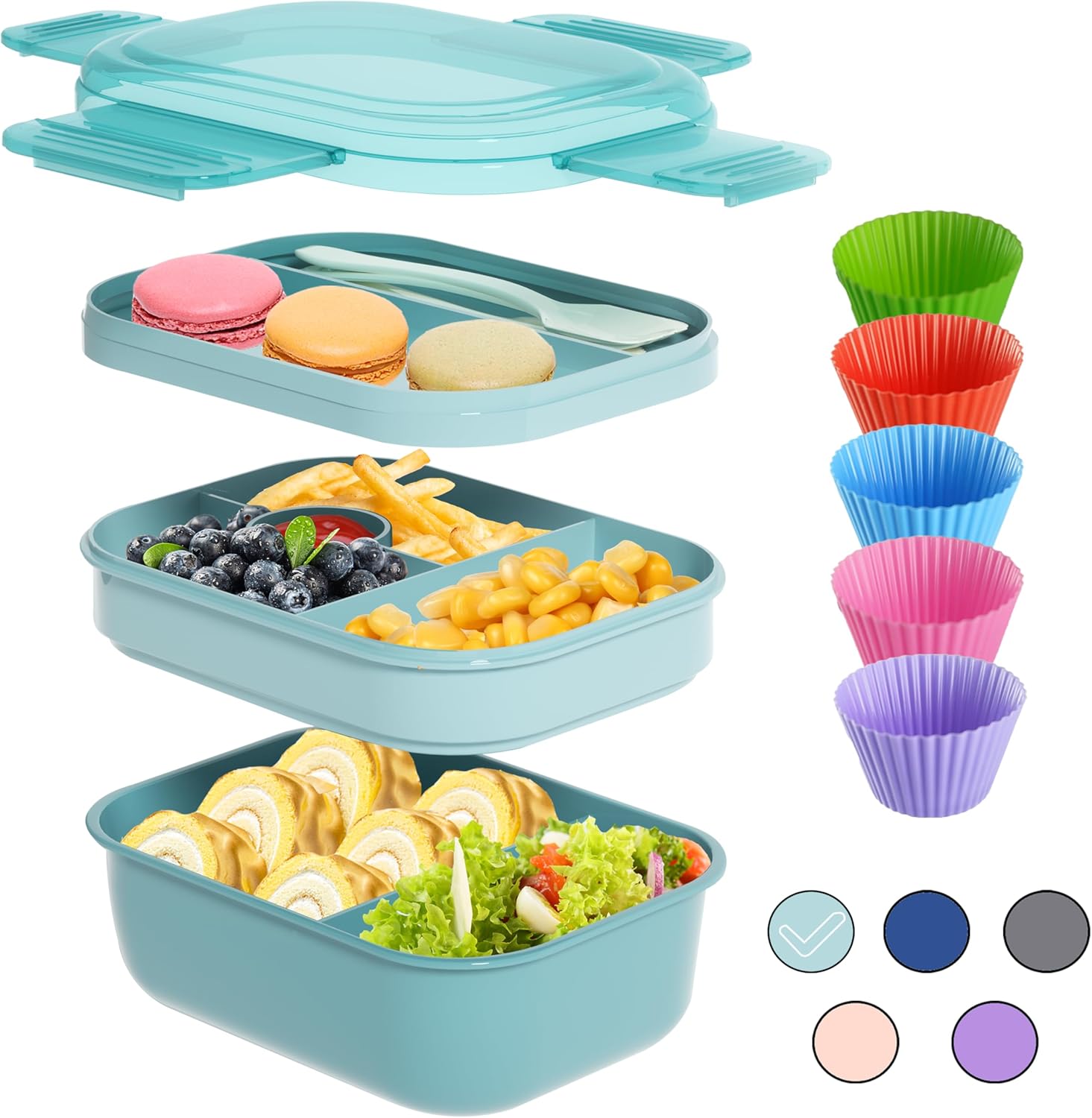 Amazon.com: CocoMeiwei Bento Box Adult Lunch Box, Bento Lunch Box with ...