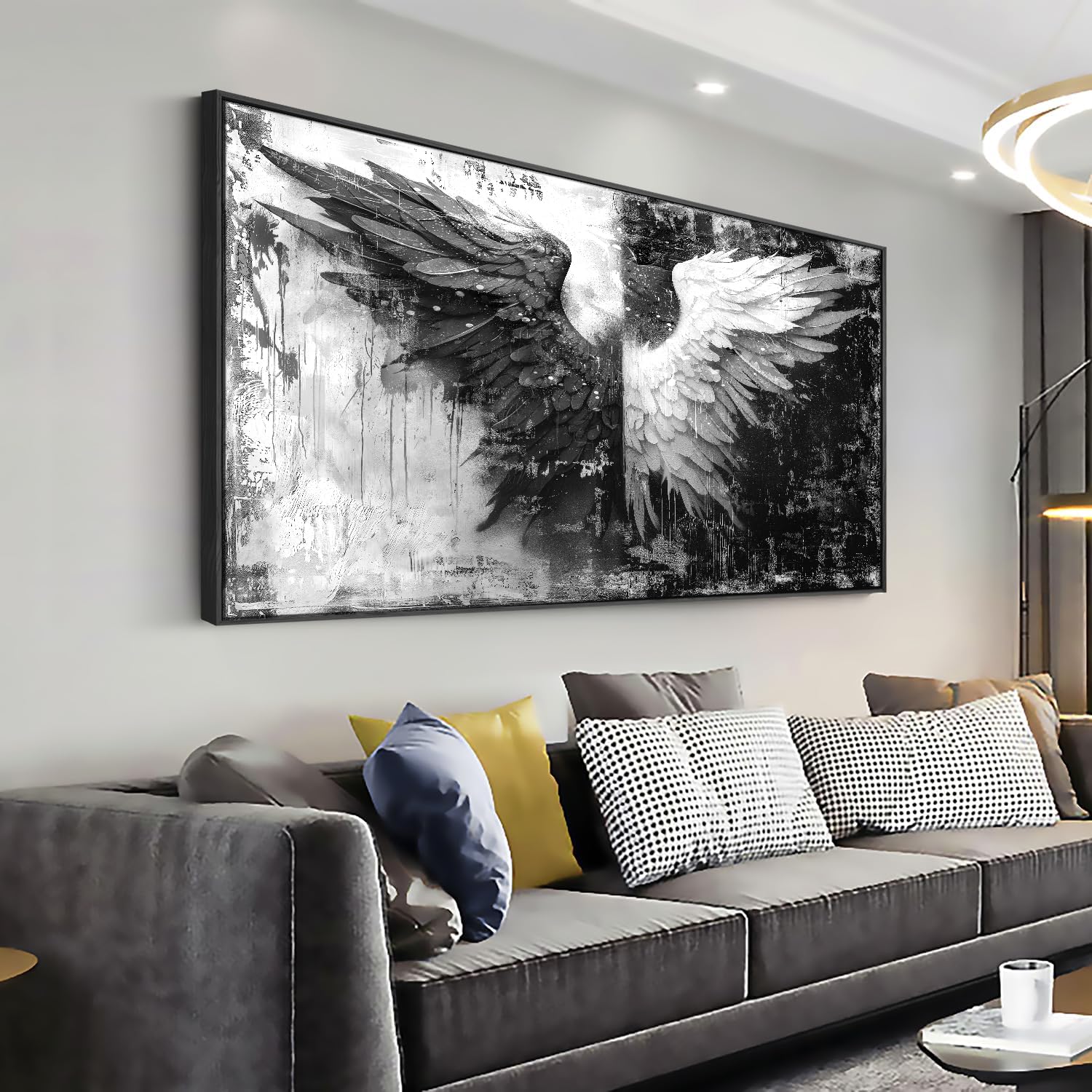 Amazon.com: Phahey Framed Wall Art Mondern Abstract Black and White ...