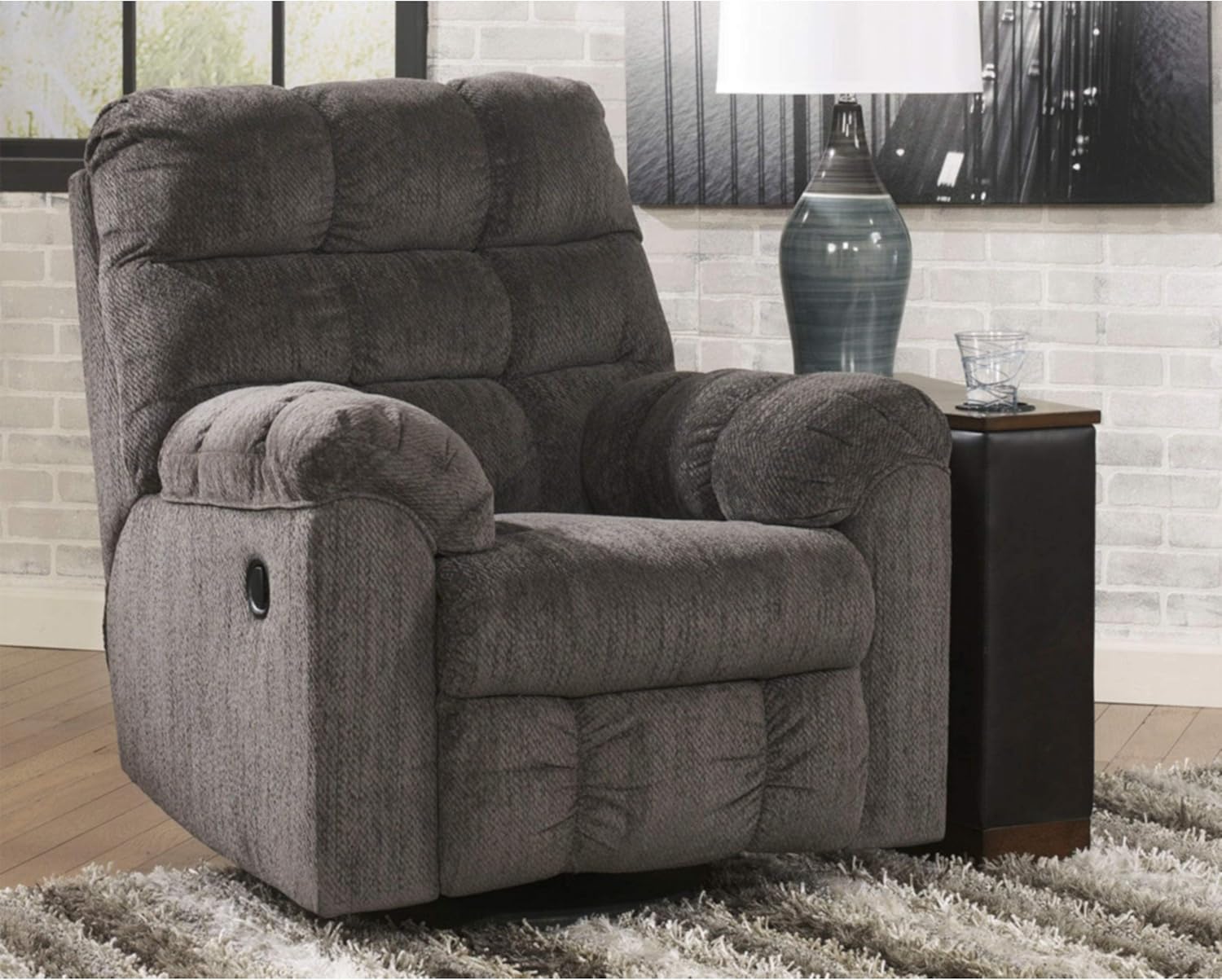 Amazon.com: Ashley Furniture Acieona Swivel Rocker Recliner, Slate ...