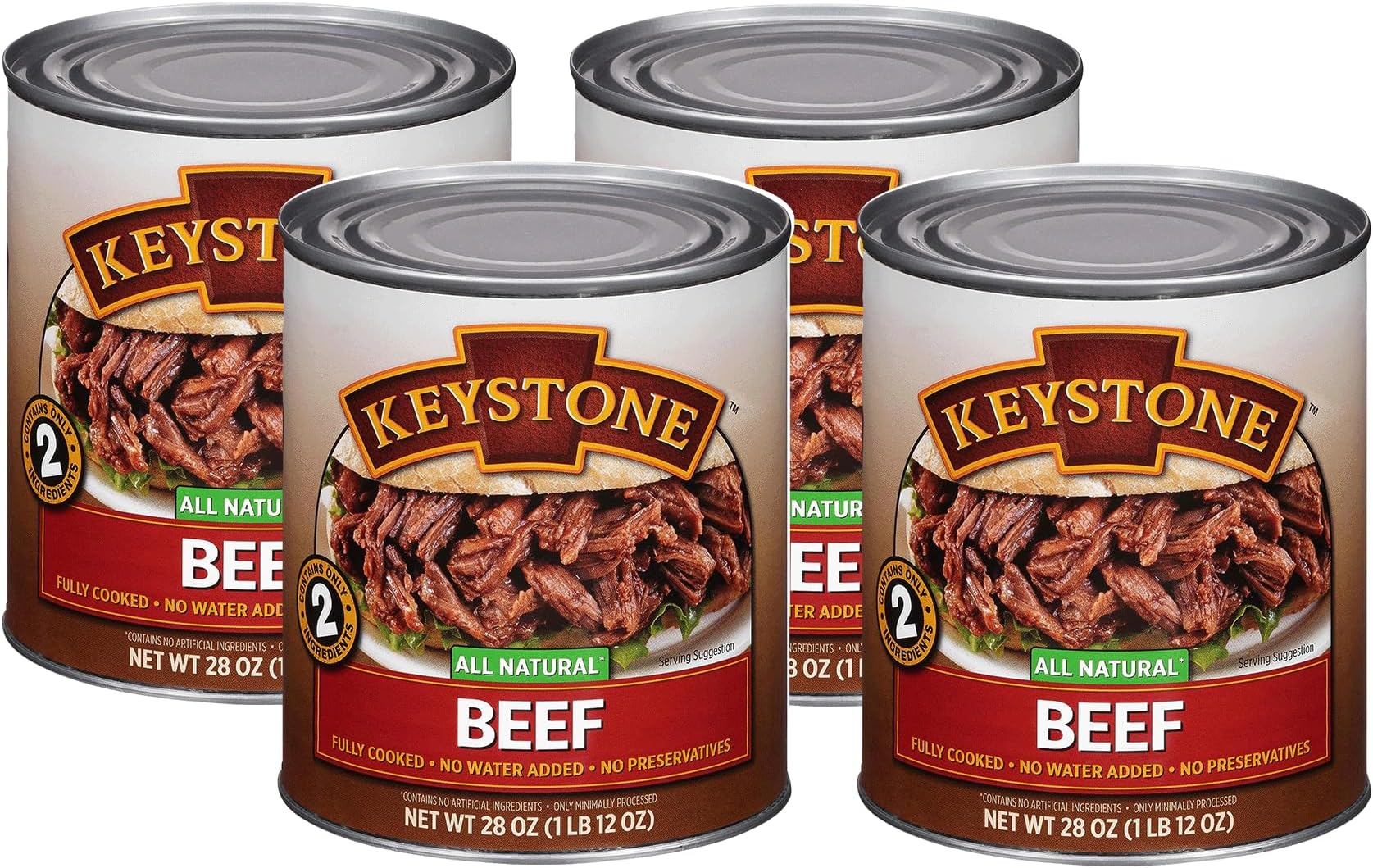 Amazon.com: Keystone Meats All Natural Heat and Serve Canned Beef 28 Oz ...