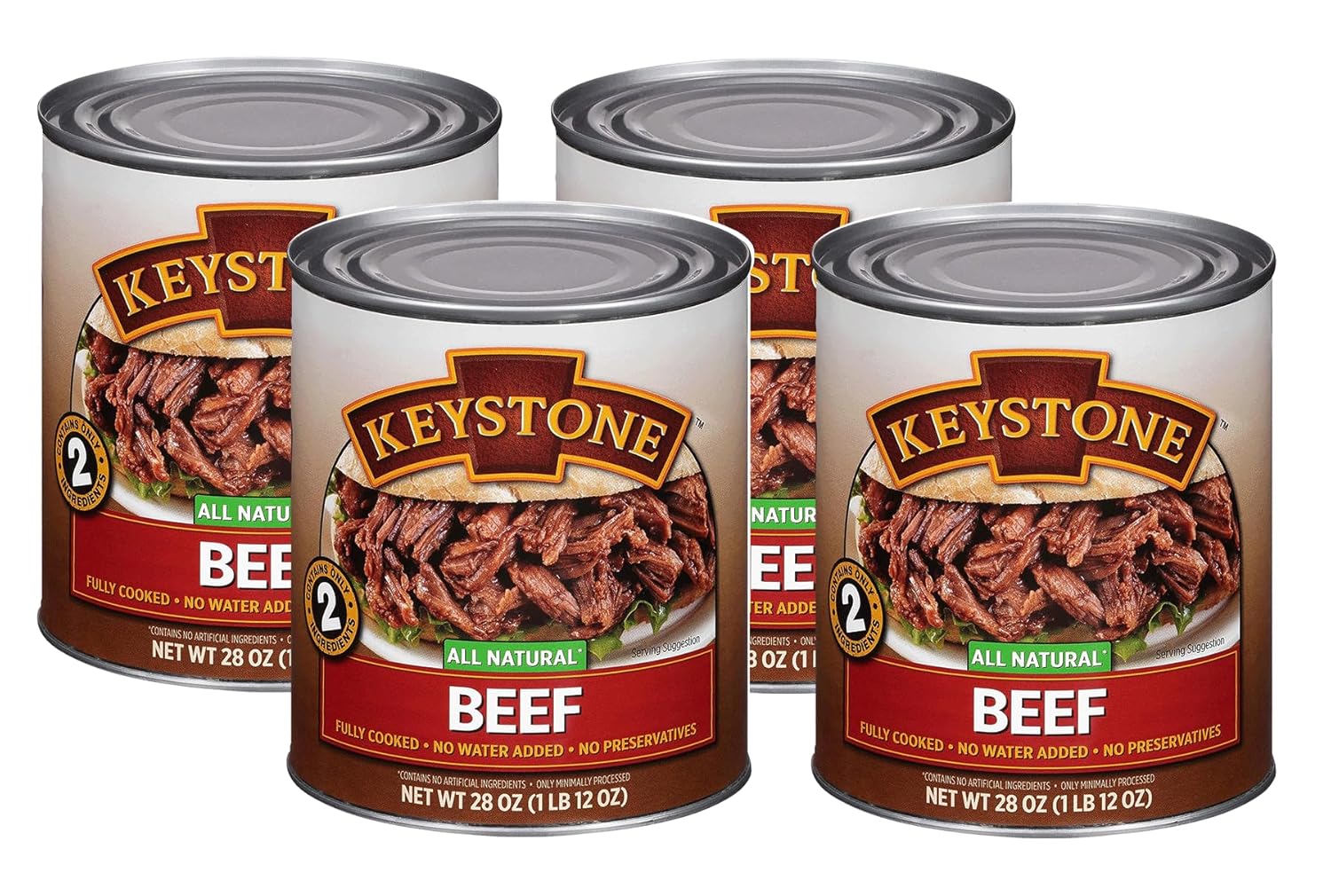 Amazon.com: Keystone Meats All Natural Heat and Serve Canned Beef 28 Oz ...