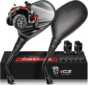 Amazon.com: MZS ATV Mirrors, 8MM 10MM Motorcycle Side Rearview Mirrors ...