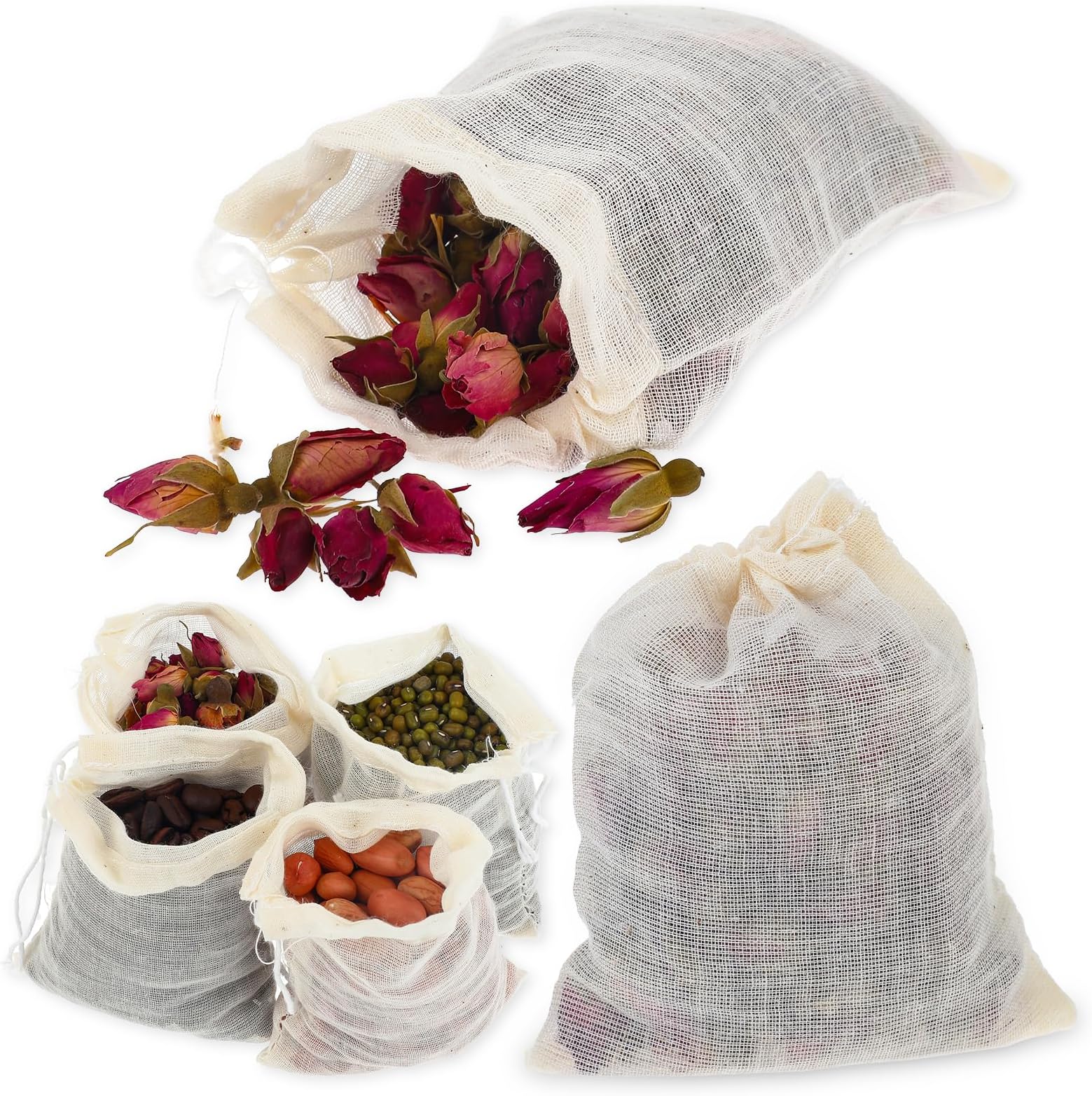 Amazon.com: Tucnoeu 24pcs Tea Filter Bags with Drawstring,4 X 3.23inch ...