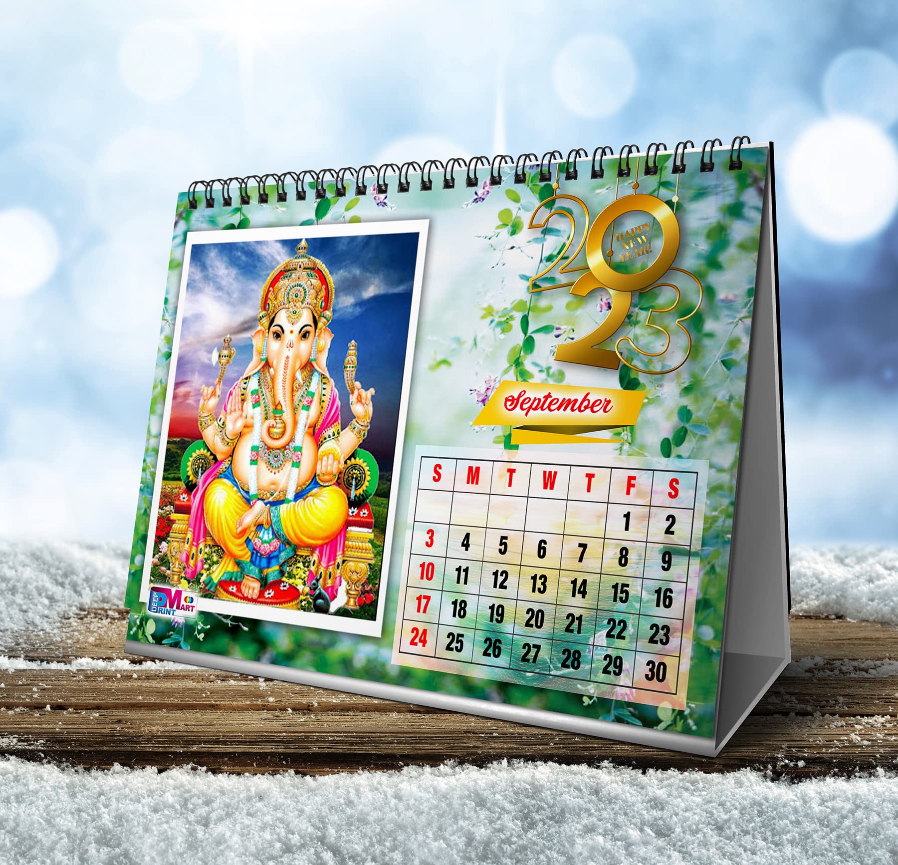 Hindu Gods Religious Desk & Office Table Calendar 12 Monthly Pages with ...