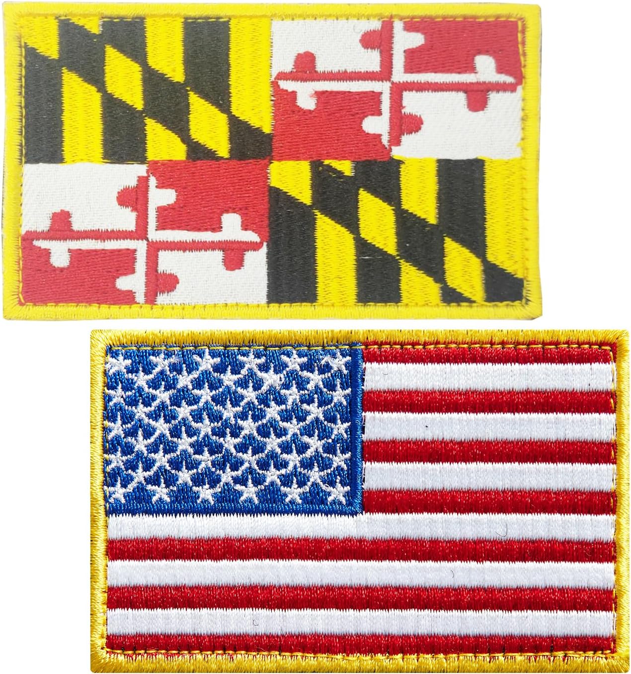 Amazon.com: SoKoot American US and Maryland Flags Patch USA Maryland ...
