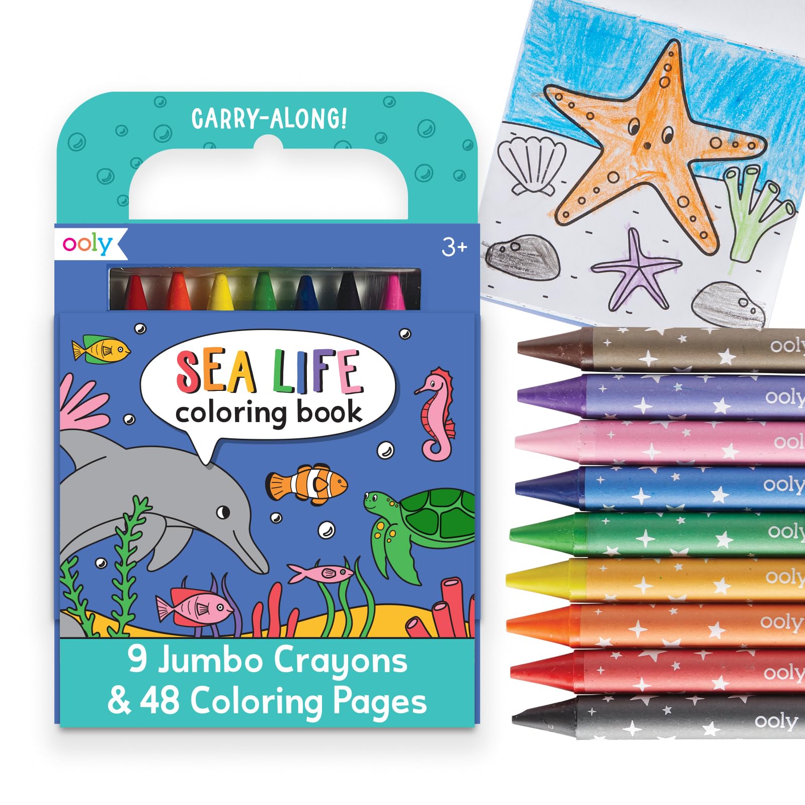 Amazon.com: Ooly Travel Art Kit with 9 Jumbo Crayons & 48 Themed ...