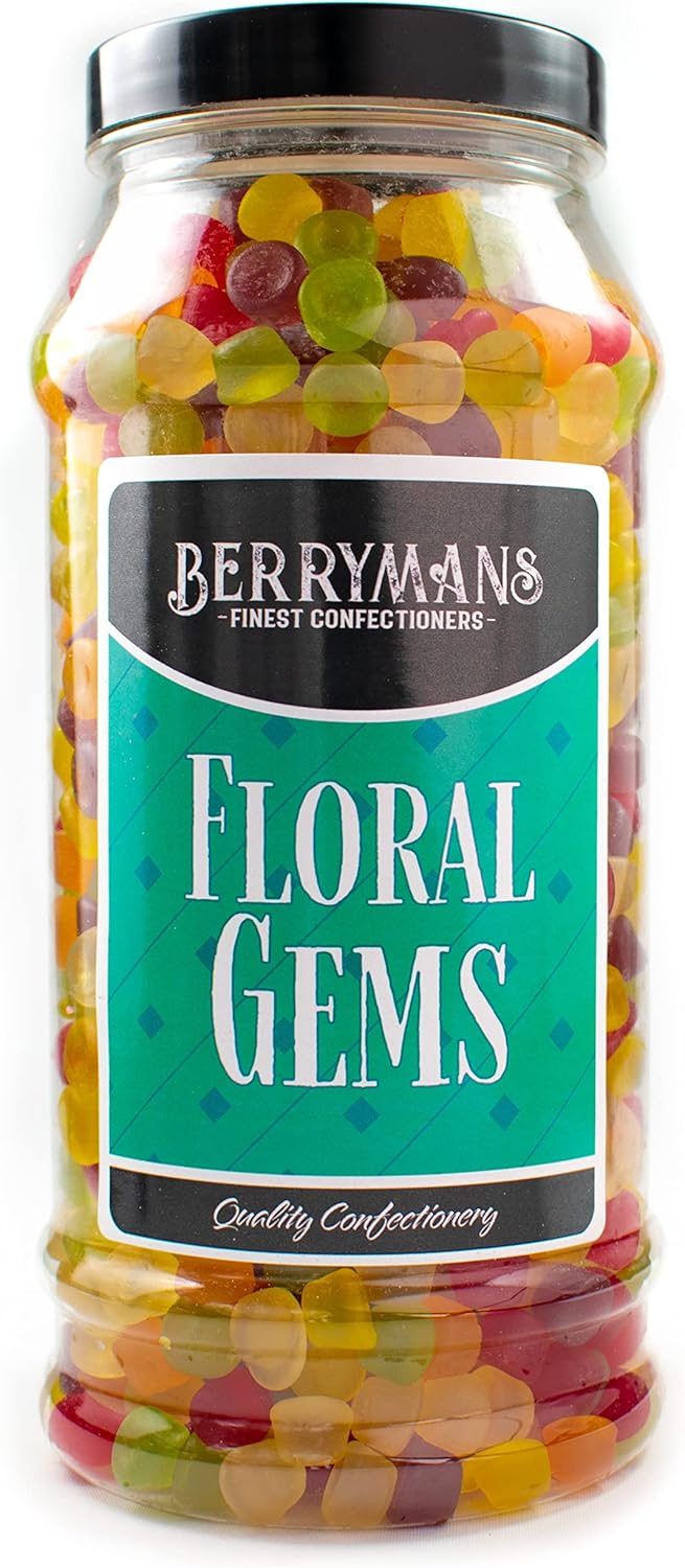 Original Floral Gems Retro Sweets Gift Jar By Berrymans Sweet Shop ...