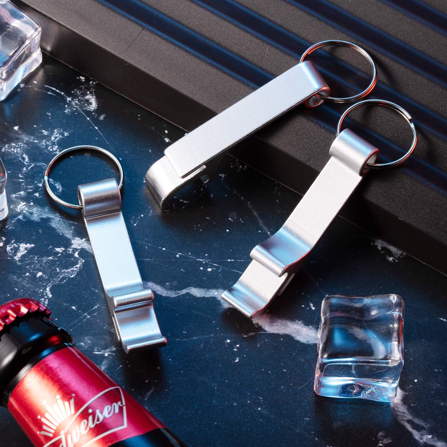 150 Pieces Metal Bottle Opener Split Key Ring Chain Keychain Bulk ...