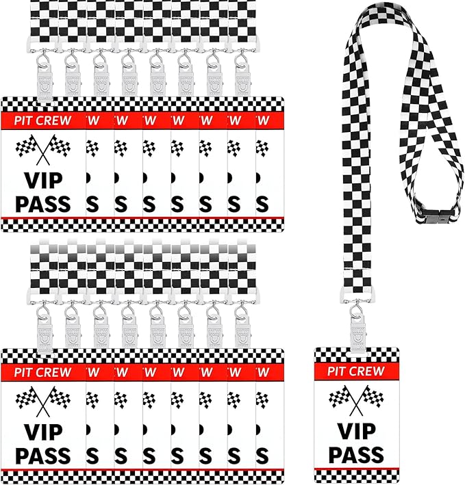 Amazon.com : MotiMind 30 Sets Racing VIP Pass Cards with Checkered ...