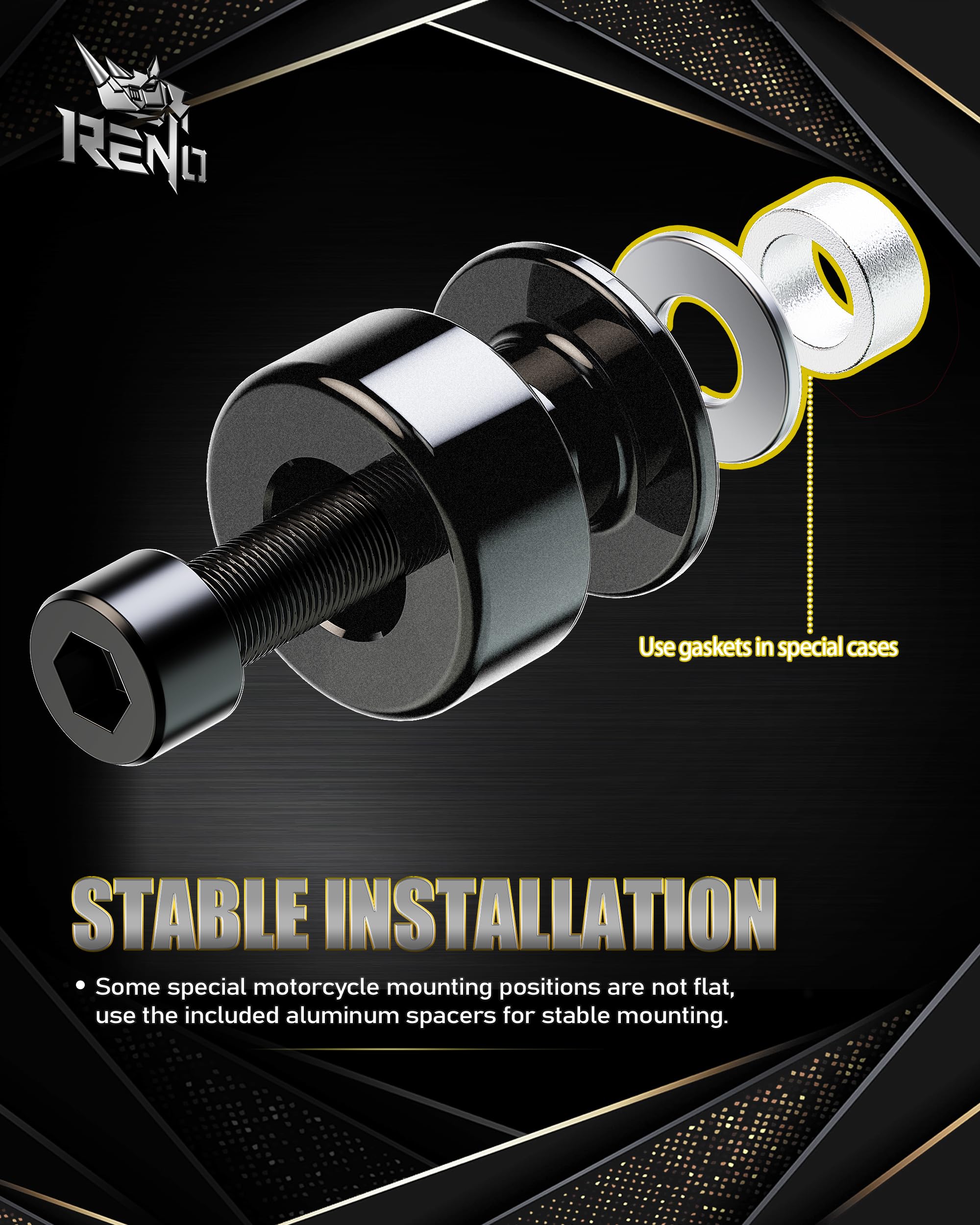 Snapklik.com : RENO 10MM Swingarm Spools Sliders Stand, 304 Stainless ...