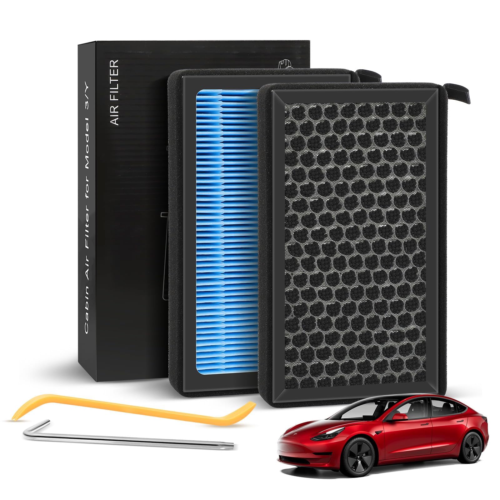 HwaEyem 2 PCS Tesla Cabin Air Filter, Tesla Model 3 Cabin Air Filter ...
