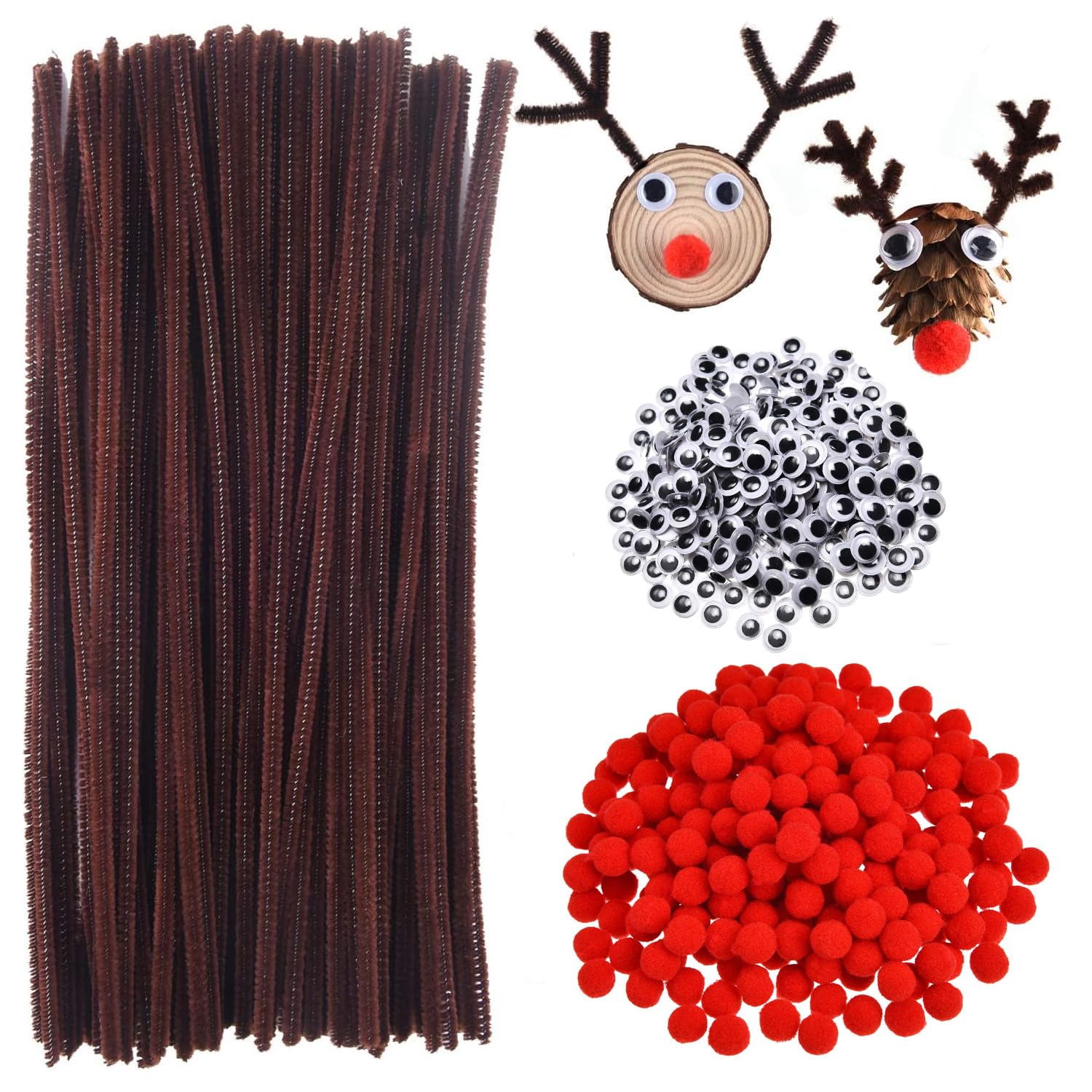 350 PCS Brown Pipe Cleaners Christmas Craft Supplies, Long Pipe ...