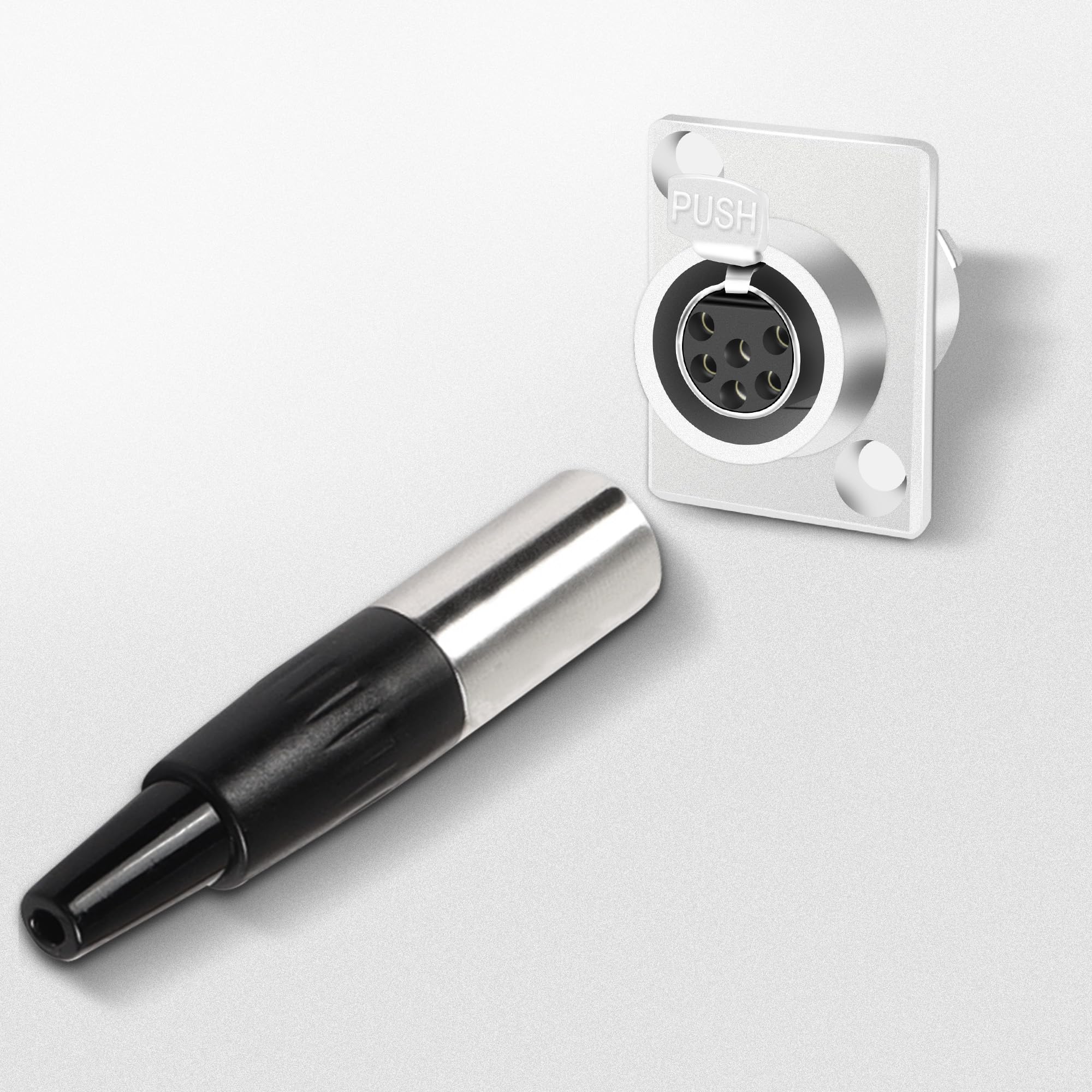 Snapklik.com : XMSJSIY Mini XLR Panel Mount Socket Jack Connector 6 Pin ...