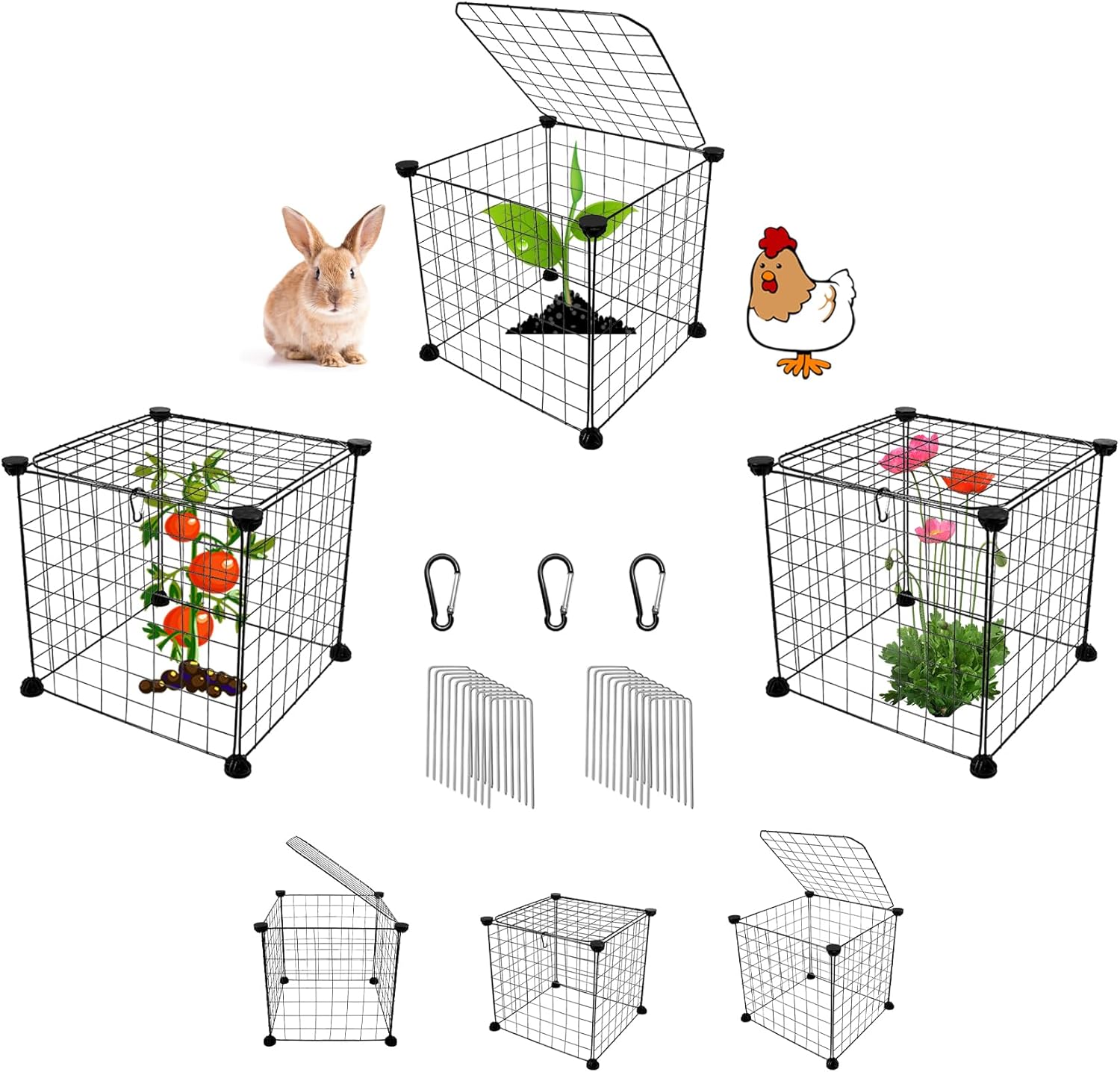 Amazon.com : Chicken Wire Plant Protectors Covers with Openable Top ...