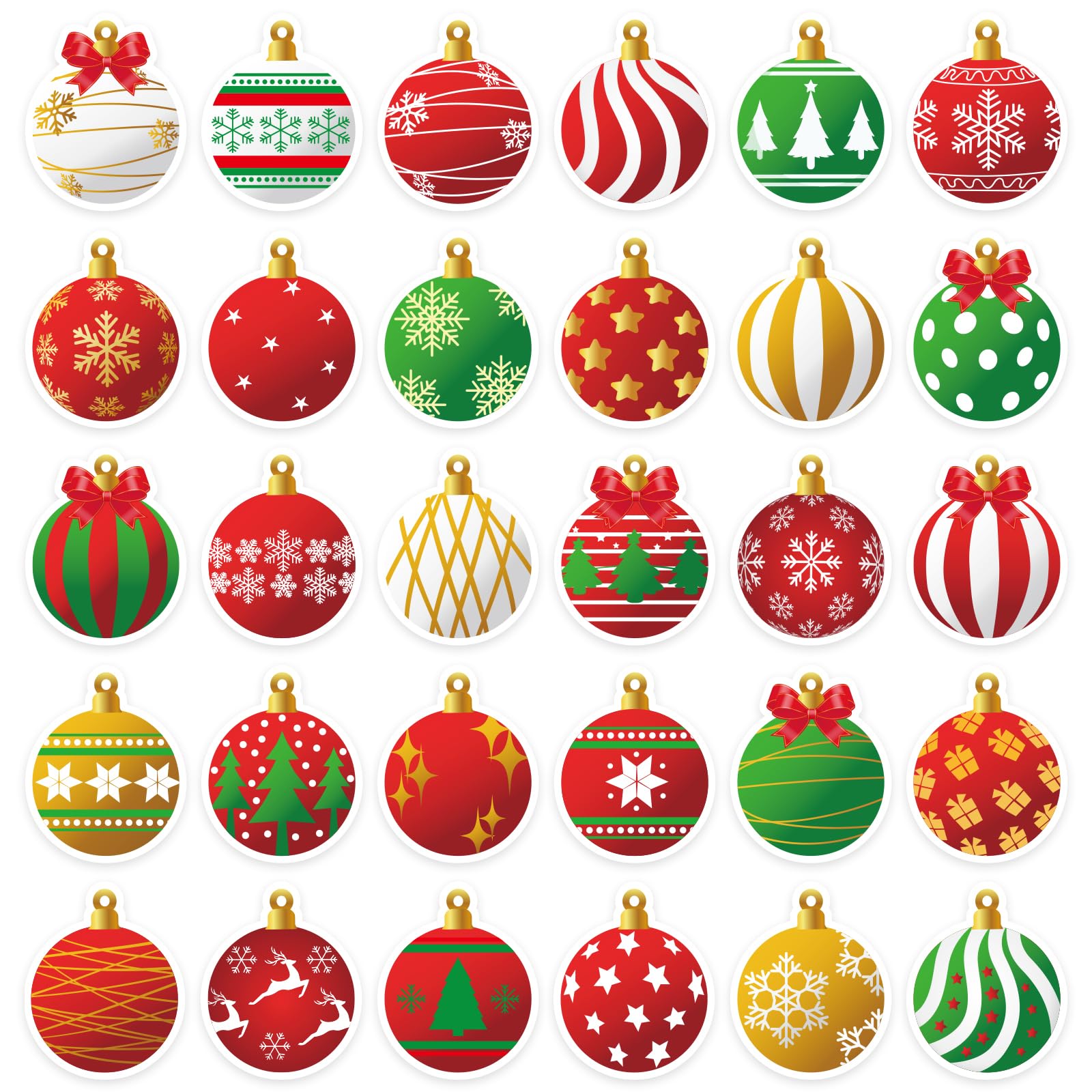 Amazon.com: JarThenaAMCS 600Pcs Christmas Ornament Sticker Xmas Ball ...