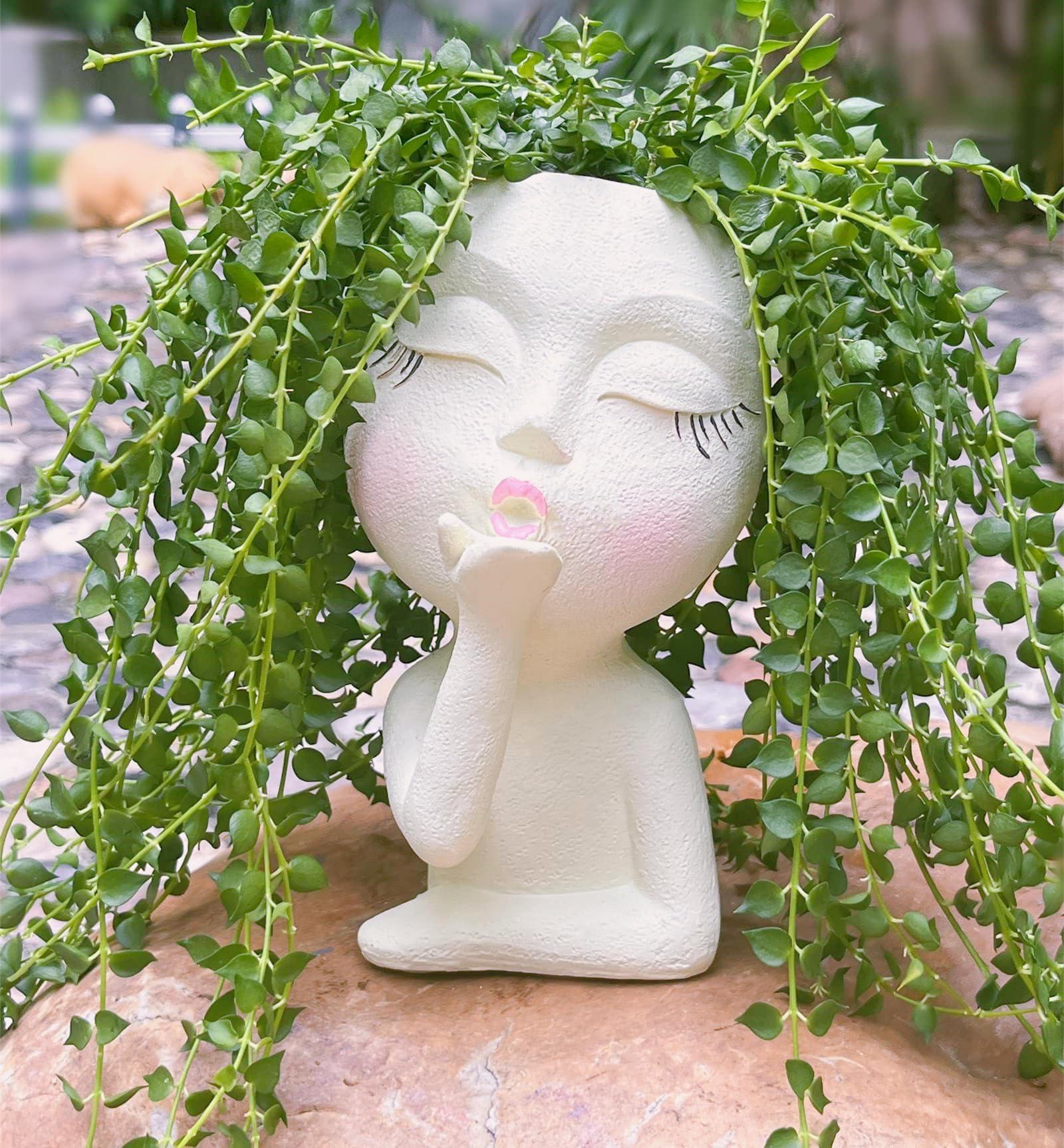 Amazon.com : WEWEOW Face Planter Pot - Double Flower Pots in One for ...