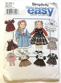 Amazon.com: Simplicity 9381 Crafts Sewing Pattern Design Your Own 18 ...
