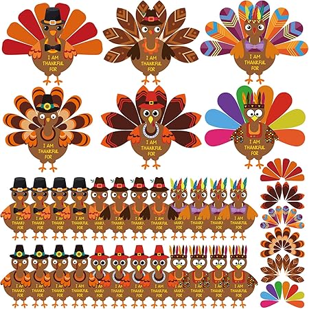 Amazon.com: Paper Turkey Craft Kit - Thanksgiving Party, 1 Set : Toys ...