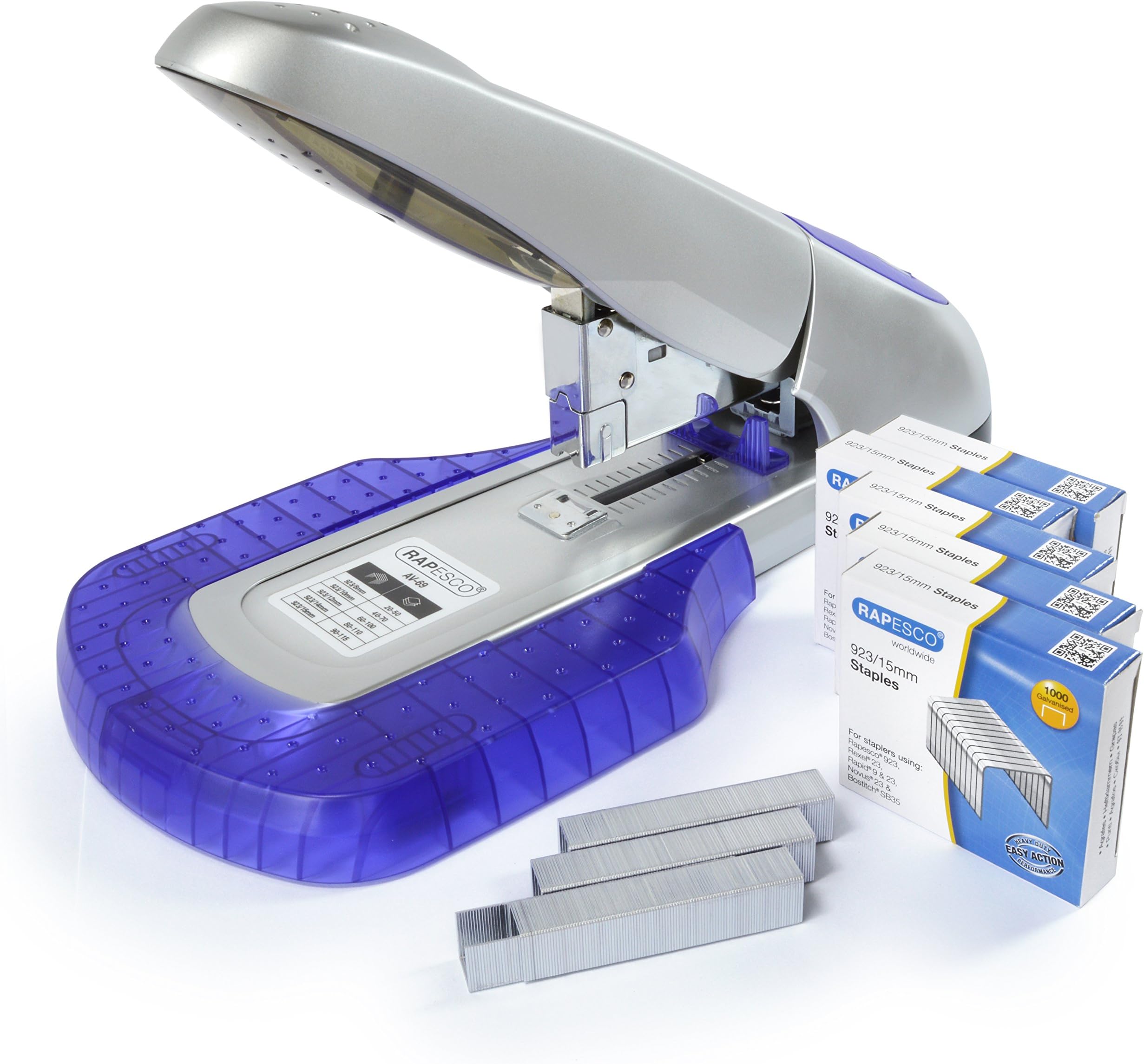 Rapesco 1391 Germ-Savvy Antibacterial, ECO HD-100 Heavy Duty Stapler ...
