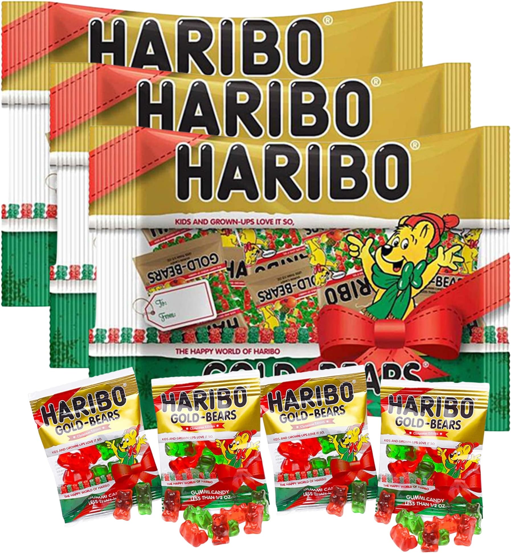 Amazon.com : Haribo Gold Bears / Goldbären, 100 Mini Bags, 980g Tub ...