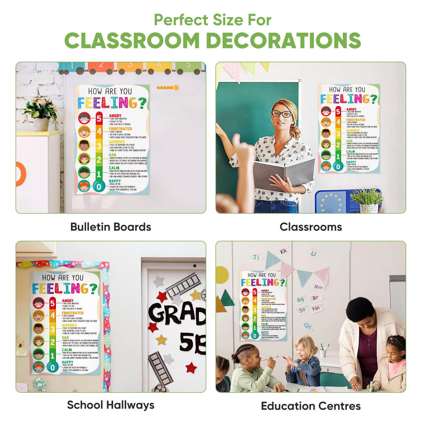 Snapklik.com : Feelings Chart Poster For Kids Toddlers - Emotions Chart ...