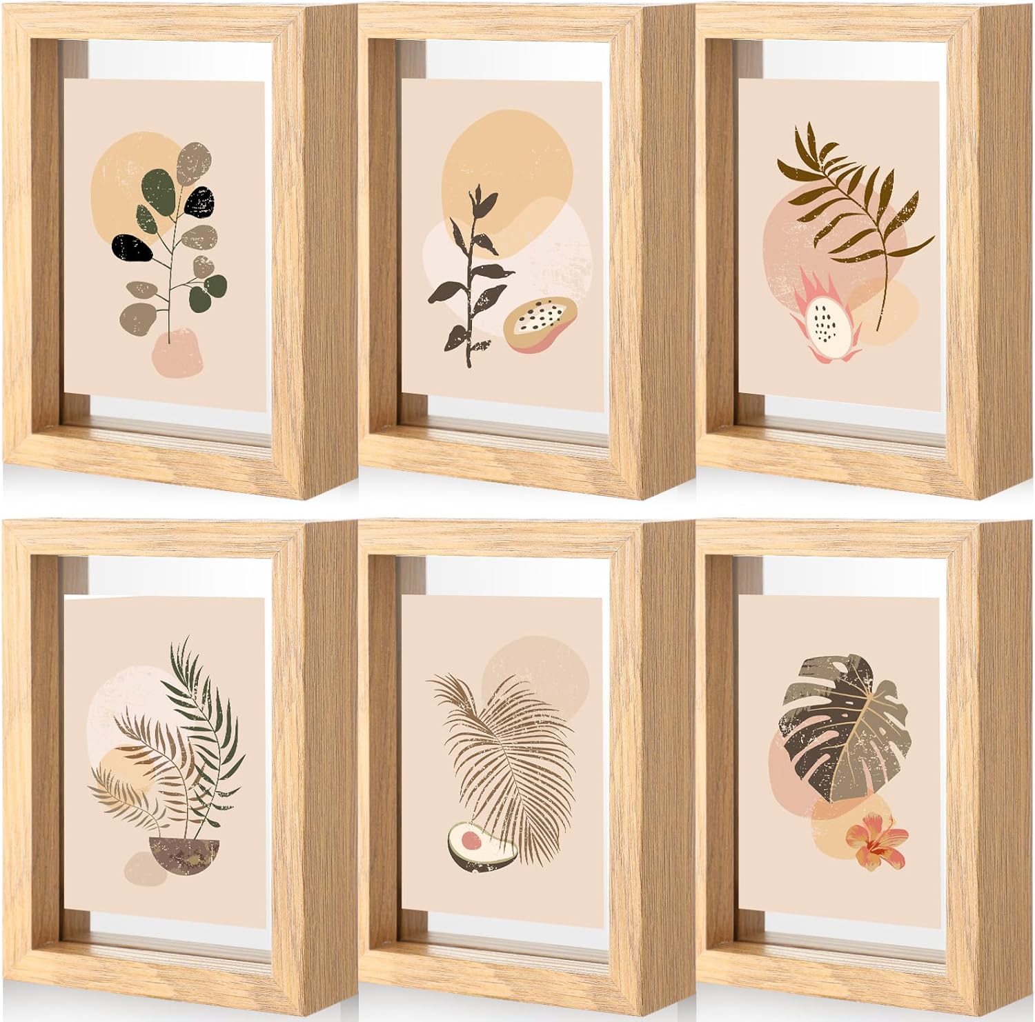 Amazon.com - Kigley Set of 6 Floating Picture Frames Double Acrylic ...