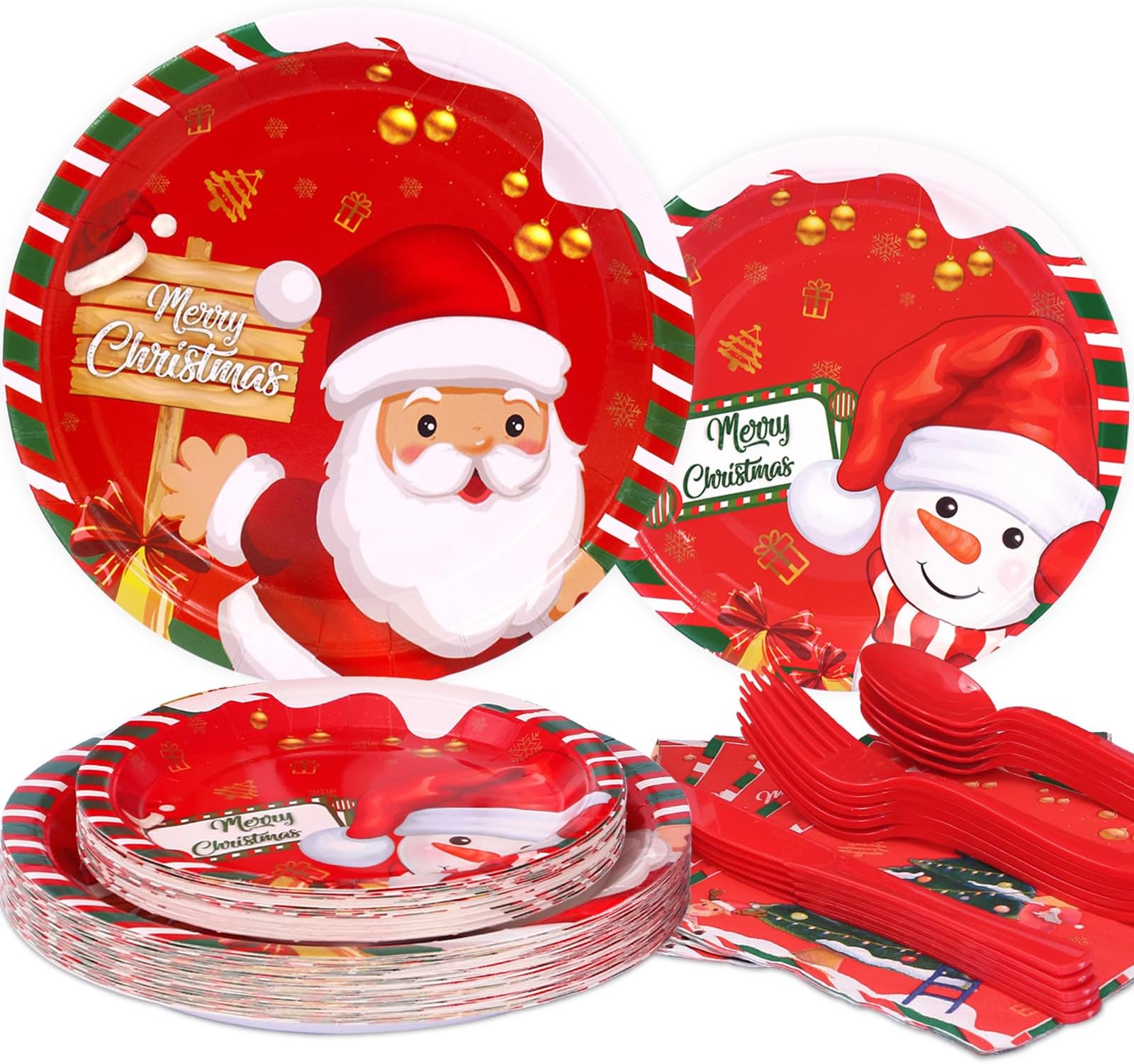 Amazon.com: Christmas Snowman Party Supplies, Christmas Snowman Plates ...