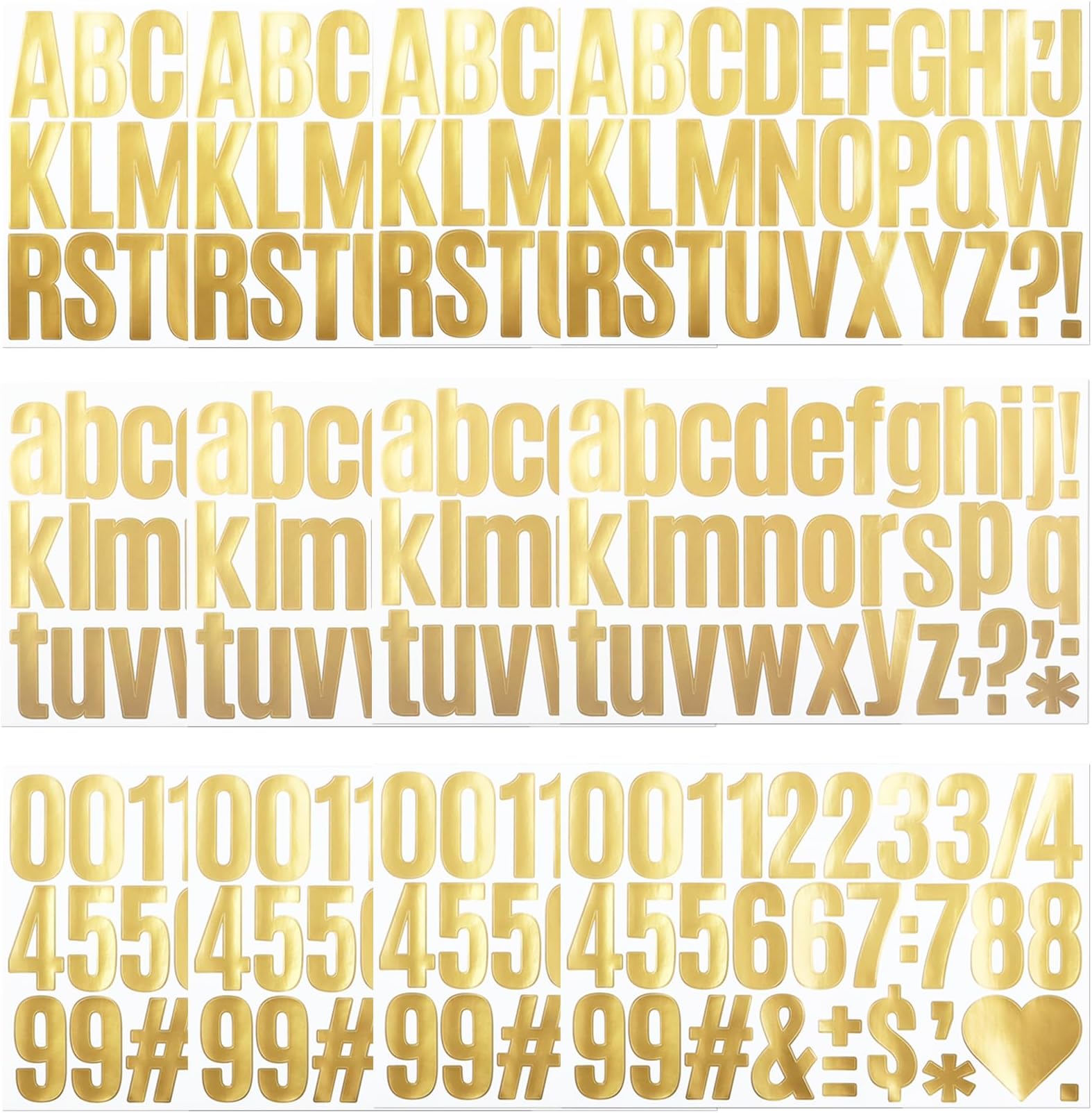 Amazon.com: 1404 PCS Alphabet Stickers 12 Sheets Colourful Letter ...