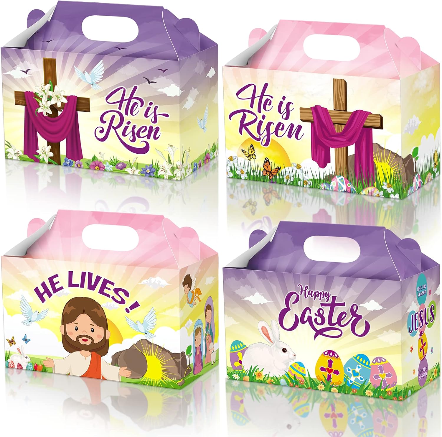 Amazon.com: TaoBary 24 Pcs Easter Candy Boxes Inspiring He Is Risen ...