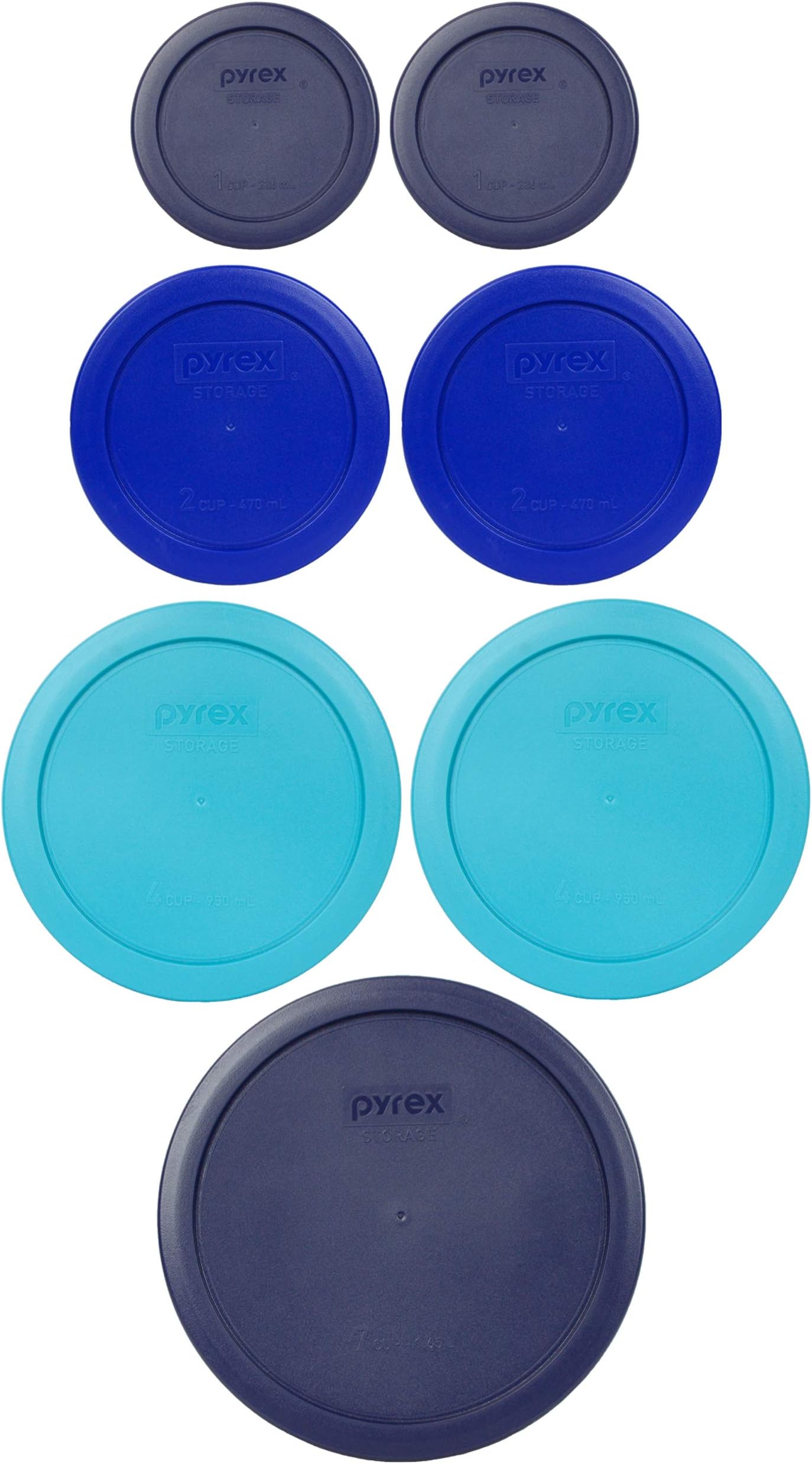 Amazon.com: Pyrex (4) Lid Rainy Days Bundle for 7202, 7200, 7201 and ...