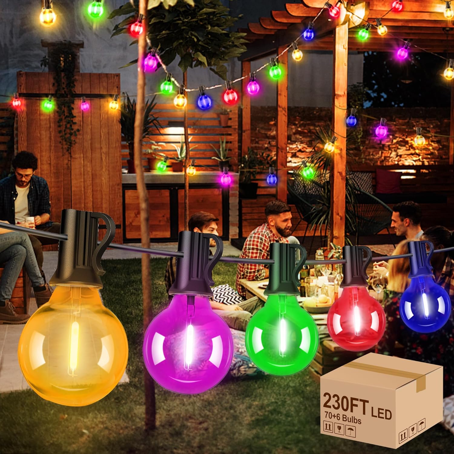 XURISEN G40 String Light Outdoor Decor for Home Xmas Party Wedding ...